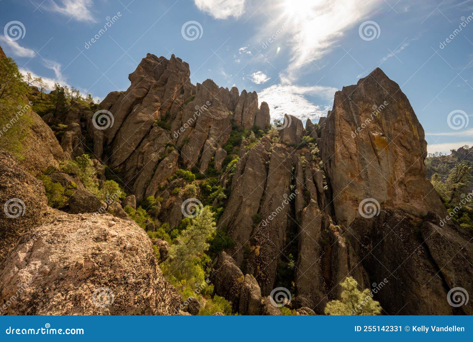 Narrow Fin Formations Stacked Together in Pinnacles Stock Image - Image ...
