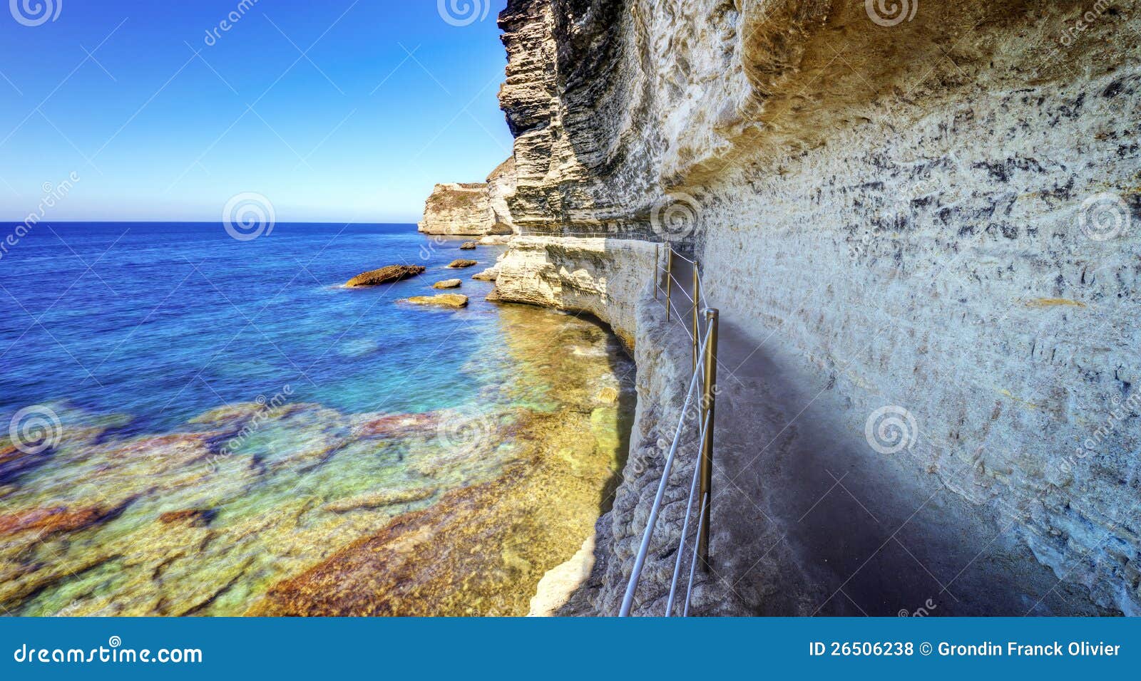 Narrow Footpath on Cliff Face Stock Photo - Image of bonifacio, cliff ...