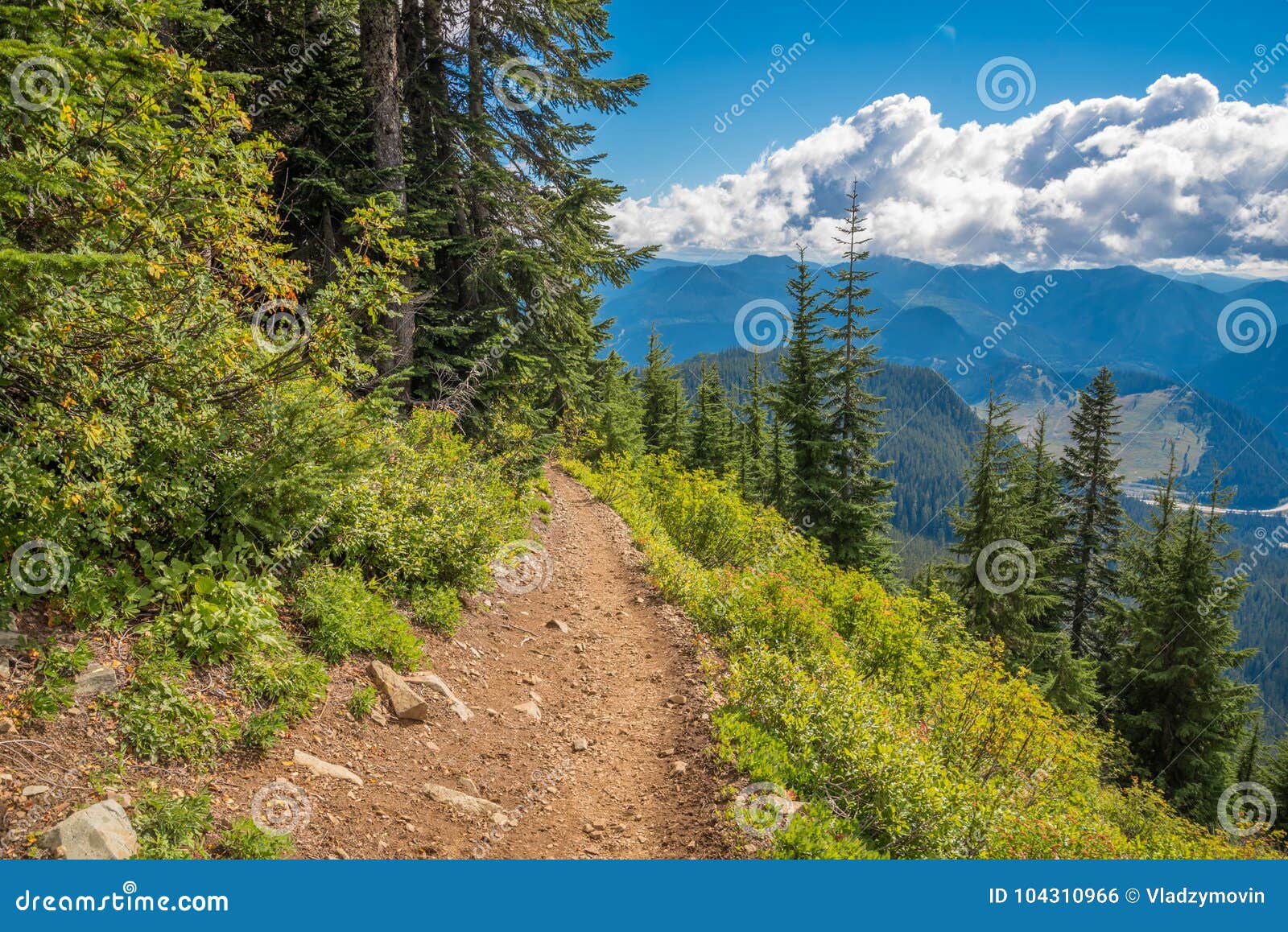 Narrow Footpath on the Top of the Mountain Stock Photo - Image of ...