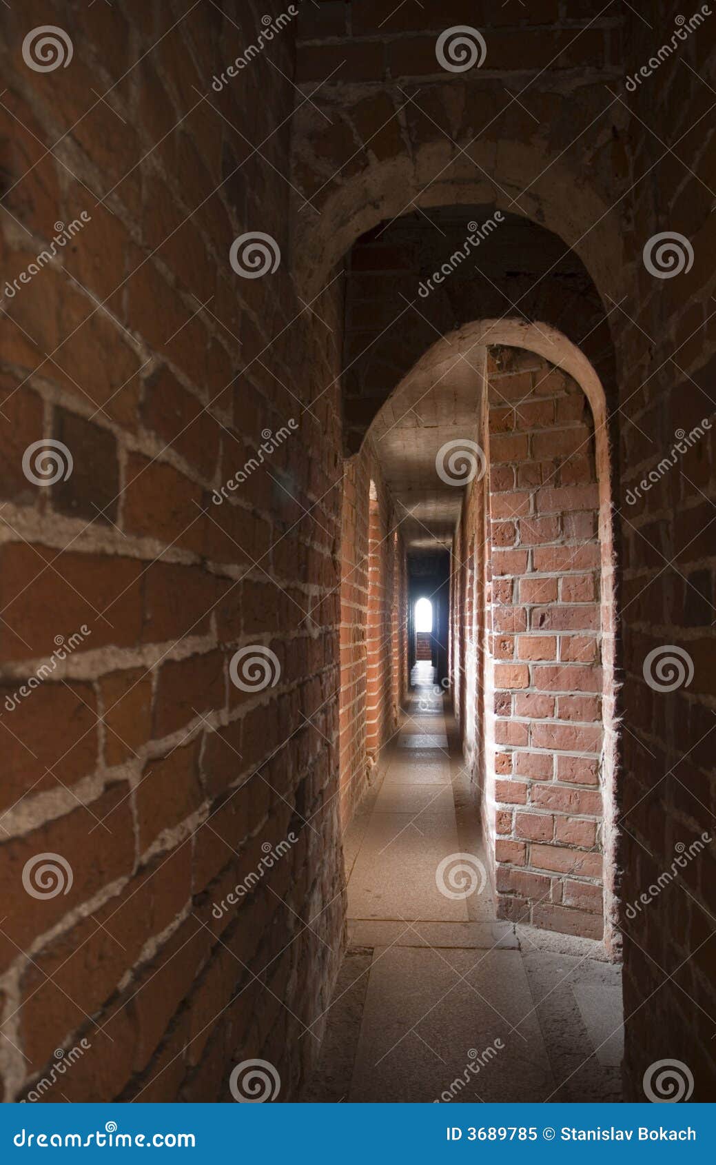 Narrow gallery with arches stock image. Image of archs - 3689785
