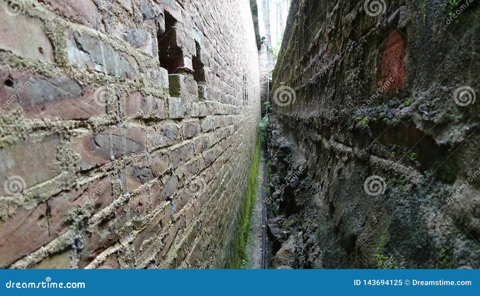 A Narrow Gap between the Wall and the Wall Stock Image - Image of brick ...