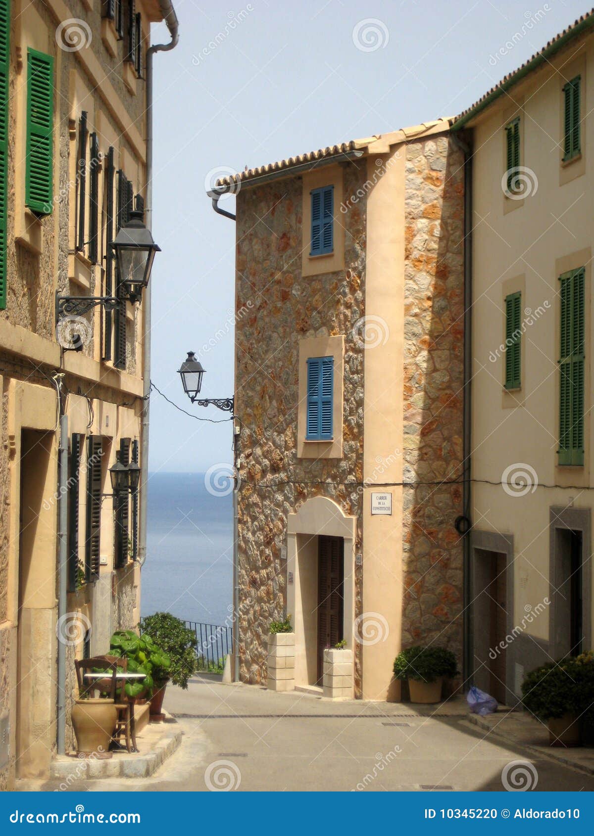 Narrow lane with buildings stock photo. Image of street - 10345220