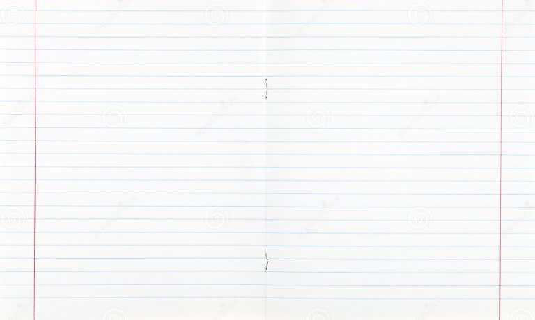 Narrow Lined Double-page Spread with Red Margin Stock Photo - Image of ...