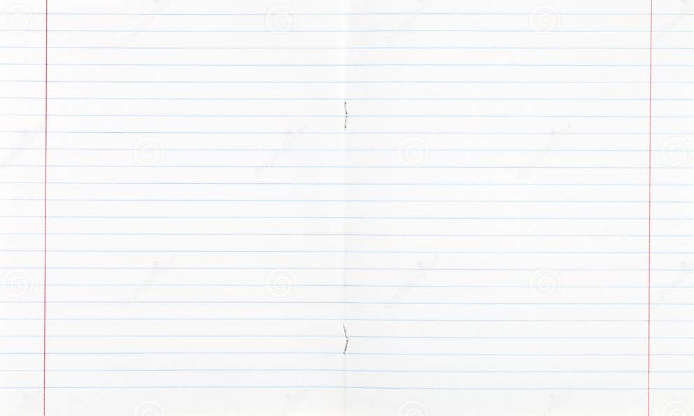 Narrow Lined Double-page Spread with Red Margin Stock Photo - Image of ...