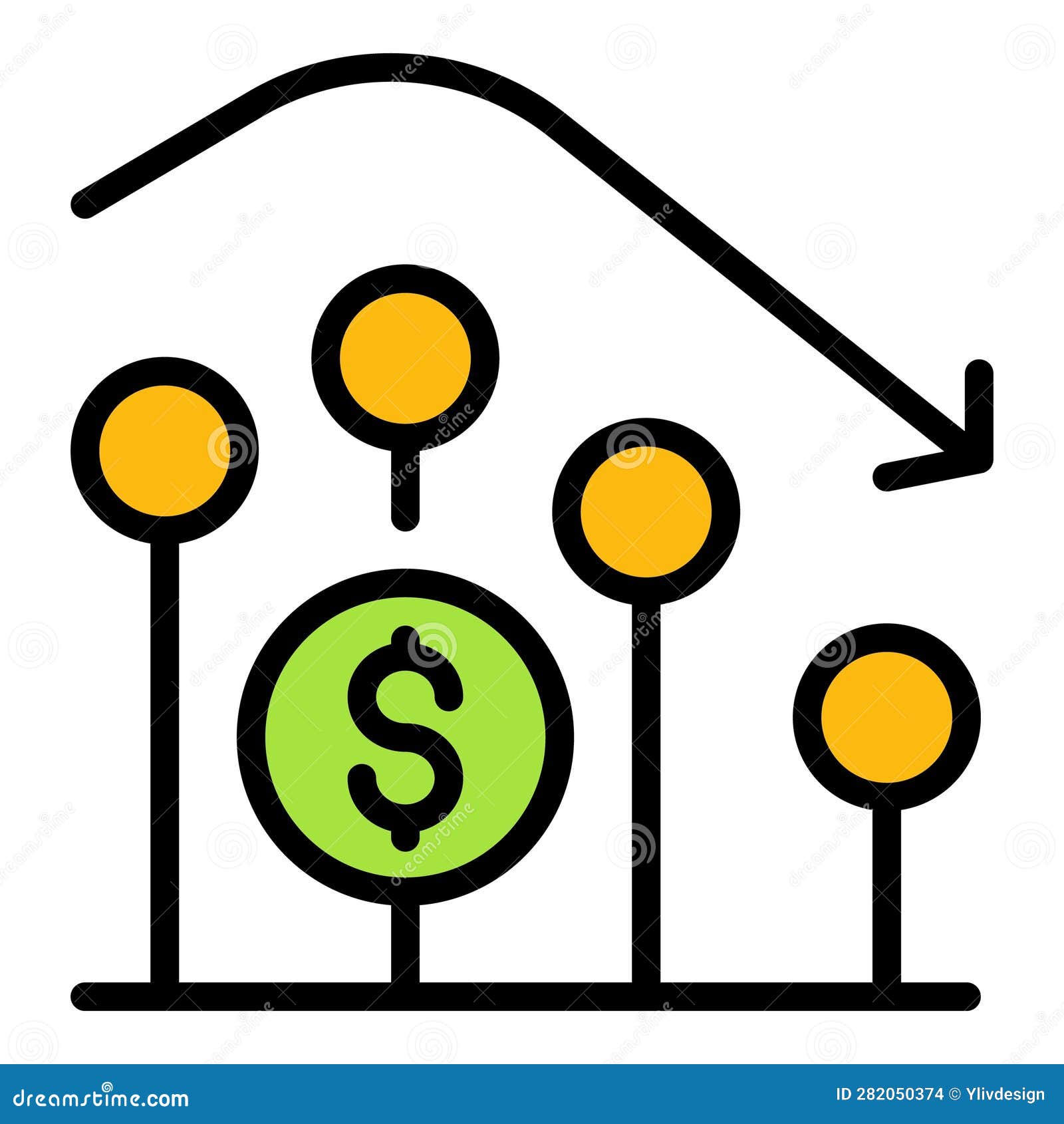 Narrow Market Graph Icon Vector Flat Stock Illustration - Illustration ...