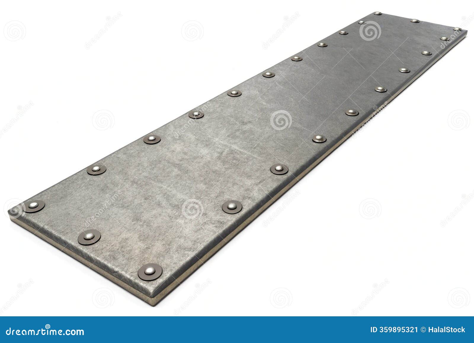 Narrow Metal Plate with Rivets â€ Isolated 3D Design Stock Illustration ...