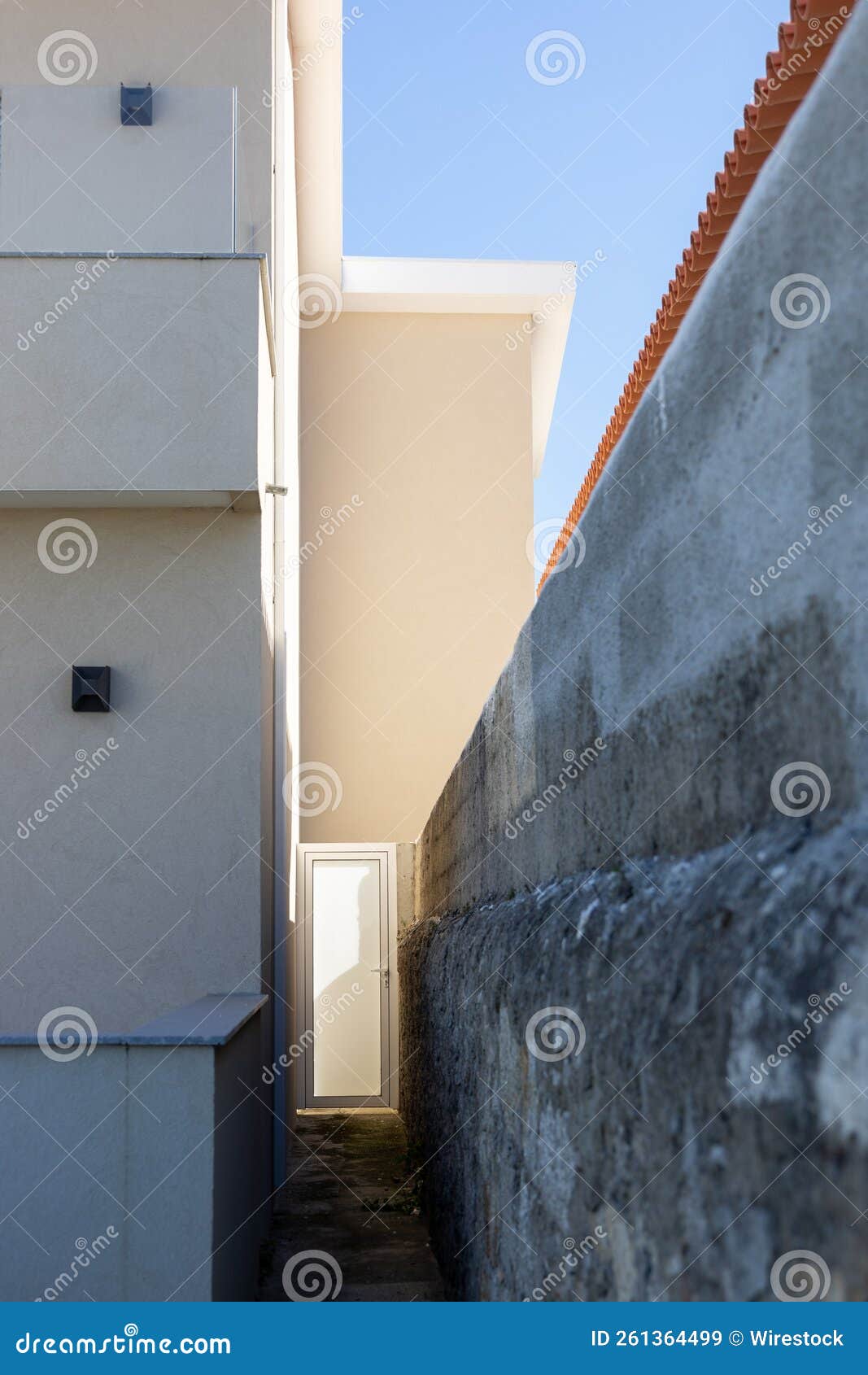 Narrow Mystical of Architectural Perspective of a Small White Door ...