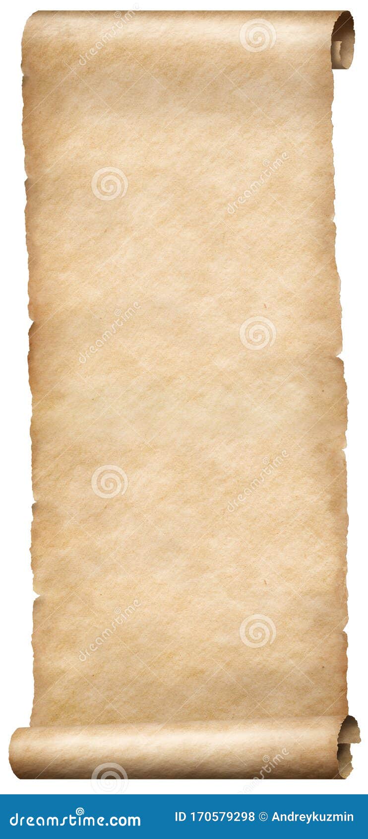 Narrow Old Paper Fantasy Style Vertical Scroll Isolated Stock ...