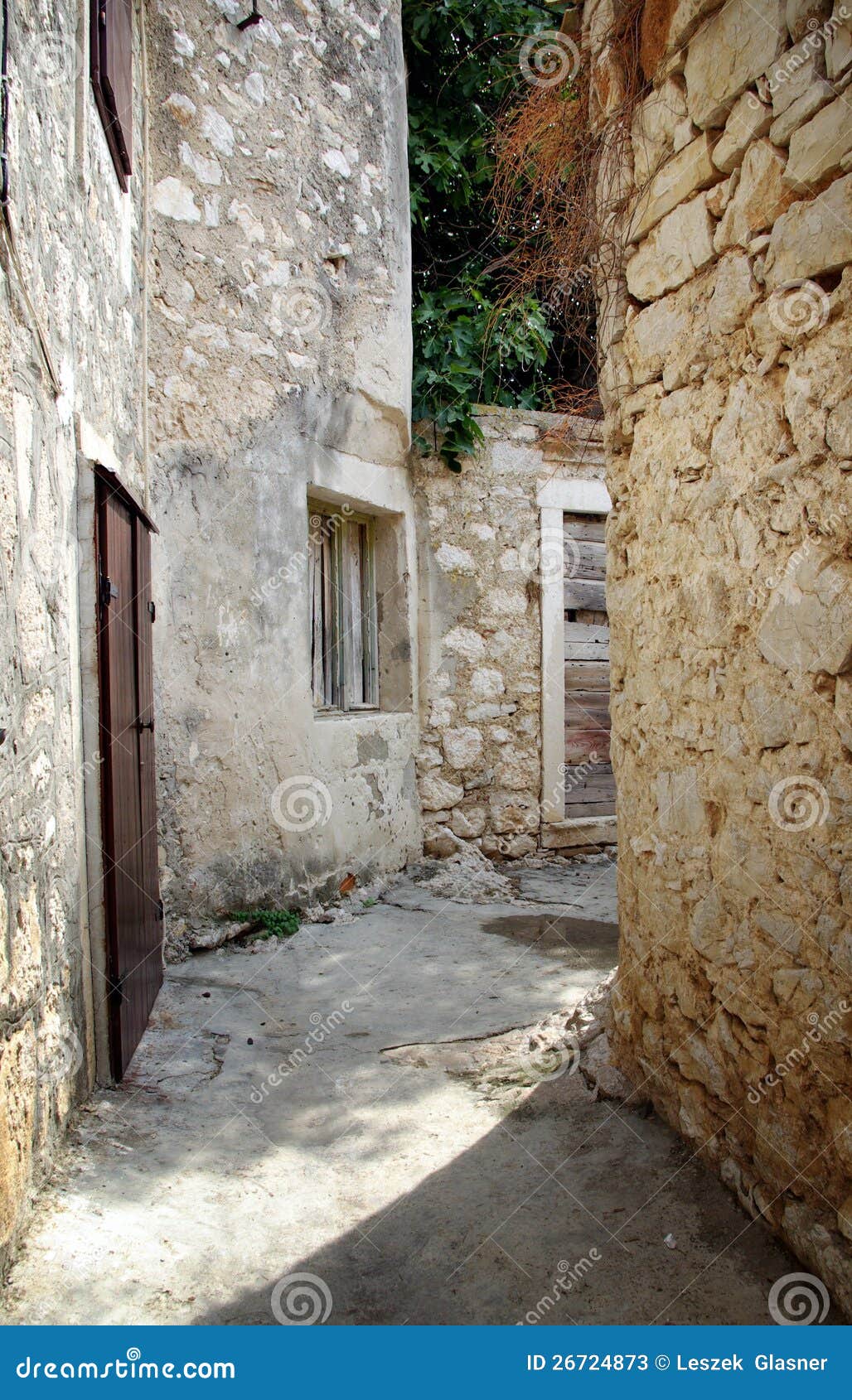 Narrow Old Street in Stone, Croatia Stock Image - Image of scene ...