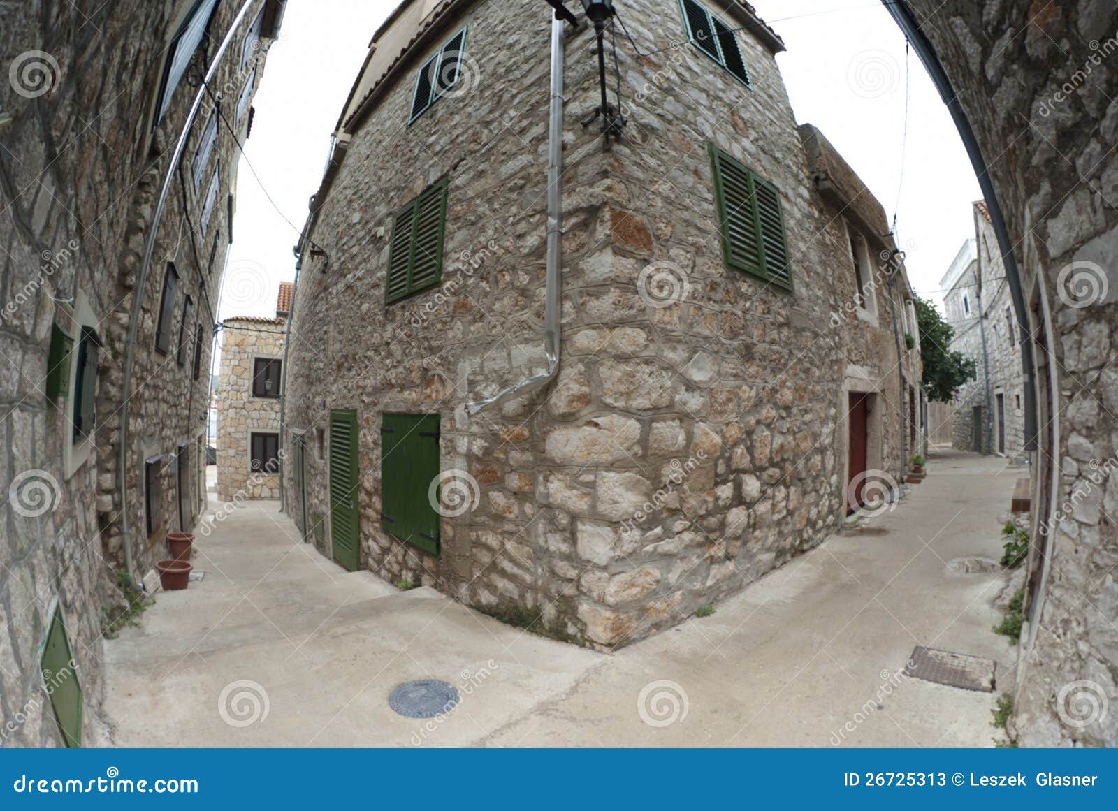 Narrow Old Street in Stone, Croatia Stock Image - Image of residential ...
