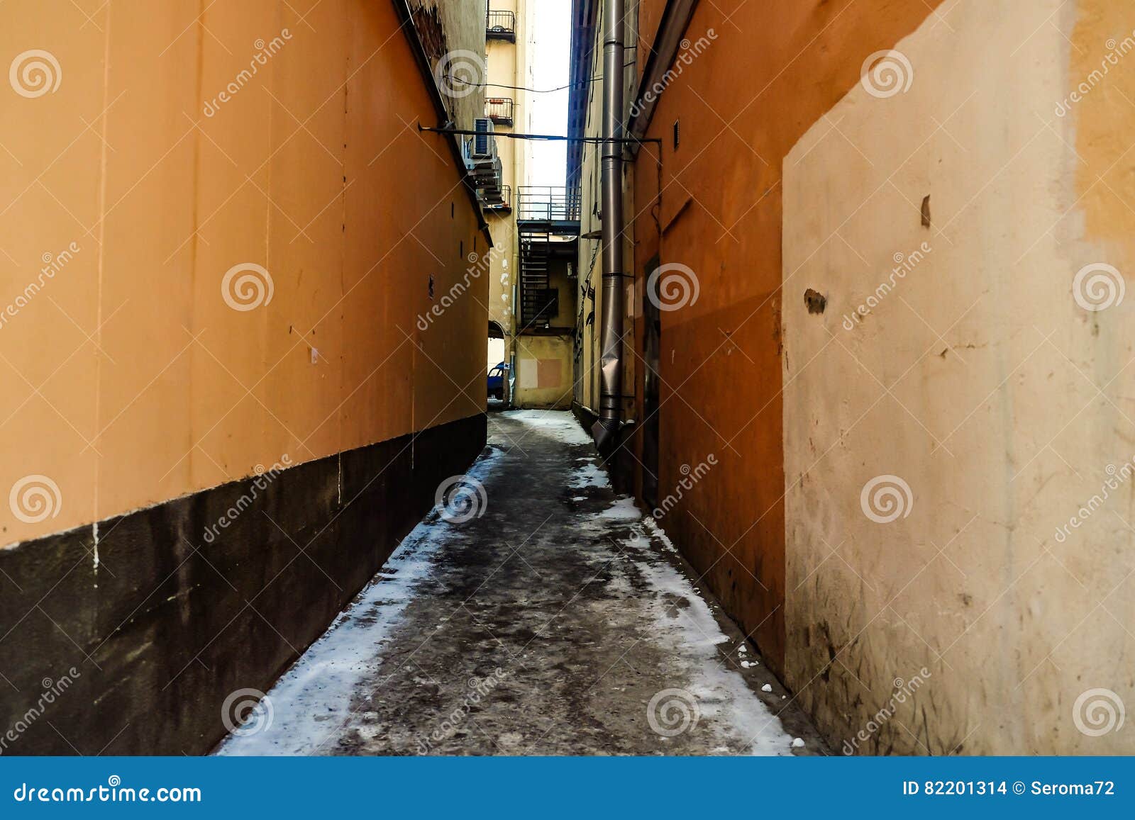 Narrow Passage between Buildings Stock Photo - Image of city, tones ...