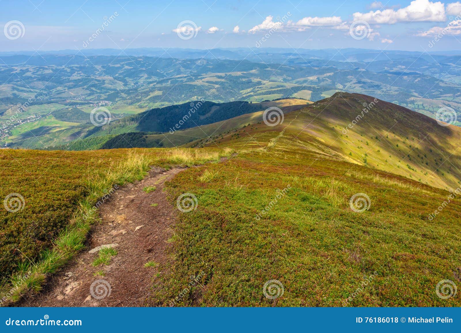 Narrow Path Down the Mountain Stock Photo - Image of trail, hiking ...