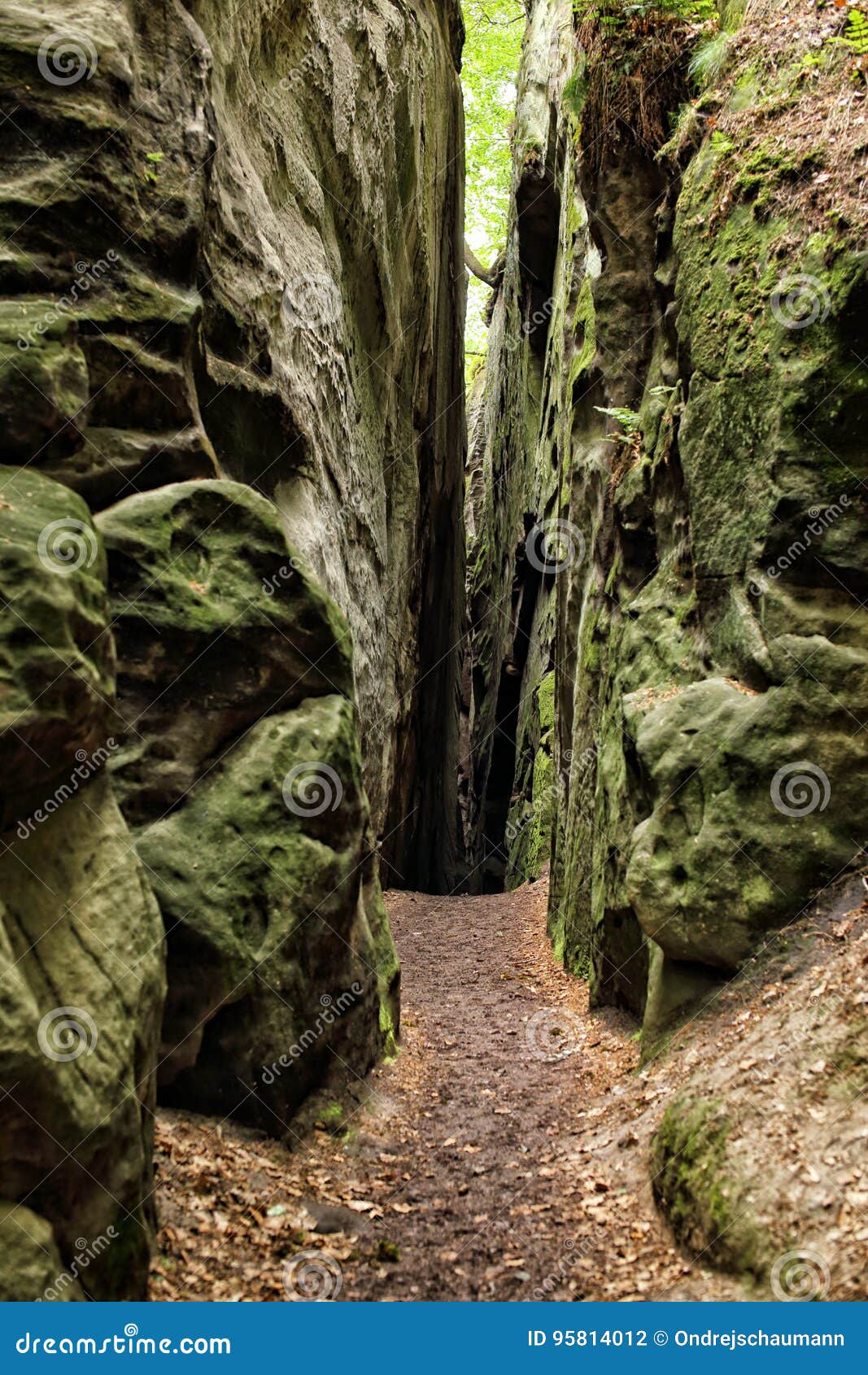 Narrow Path between High Rocks Stock Photo - Image of dark, rock: 95814012
