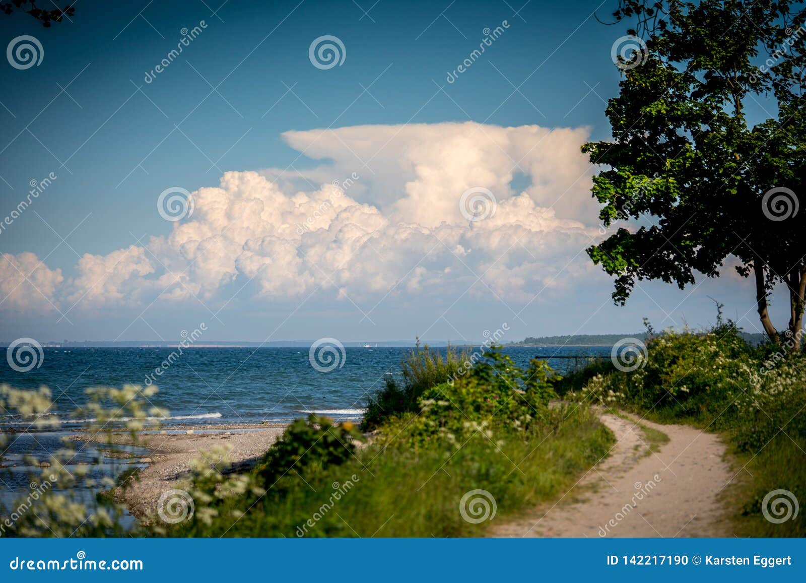 A Narrow Path Leads To the Beach from the Sea Stock Photo - Image of ...