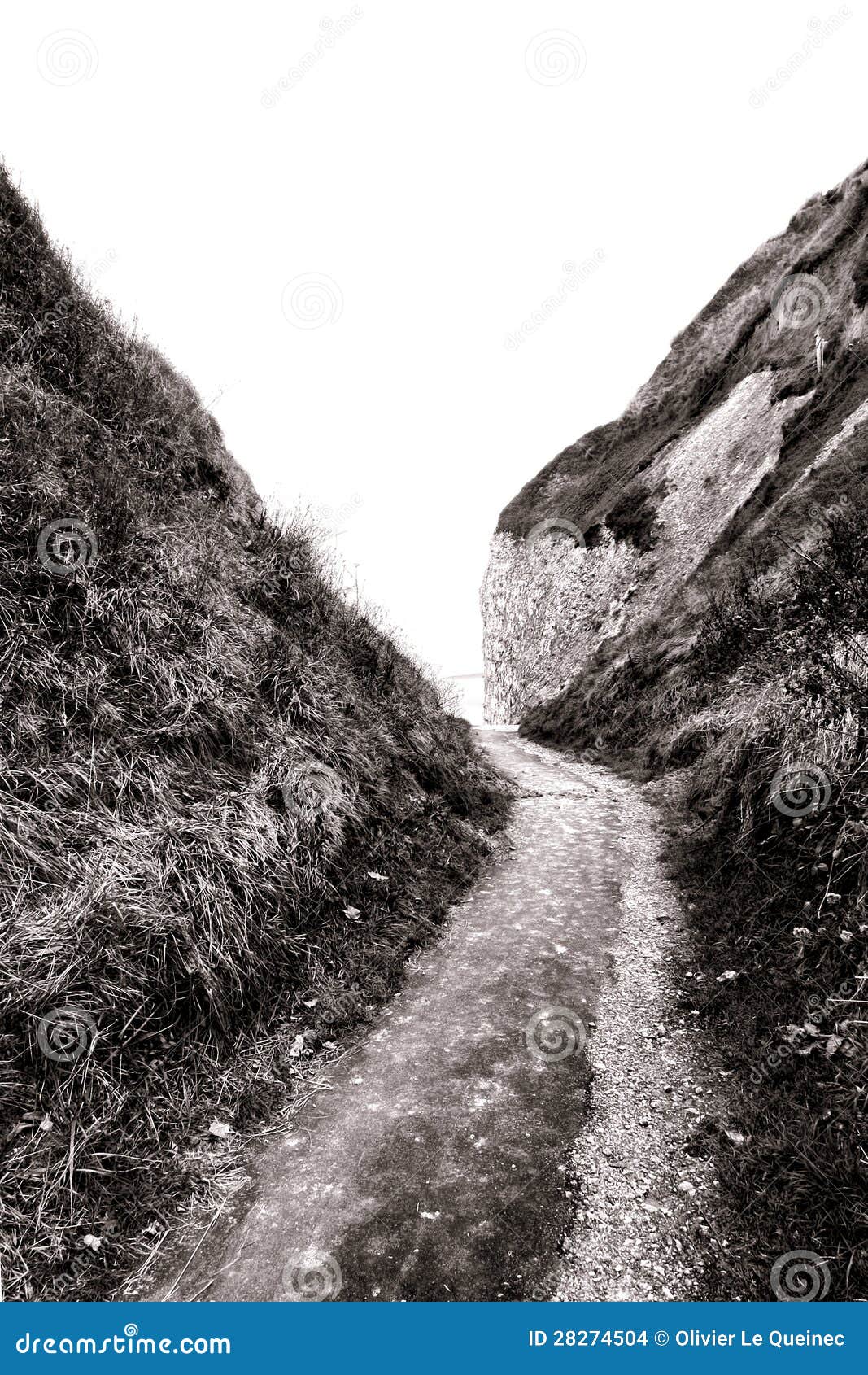 Narrow Path through Low Cliffs in Normandy France Stock Photo - Image ...