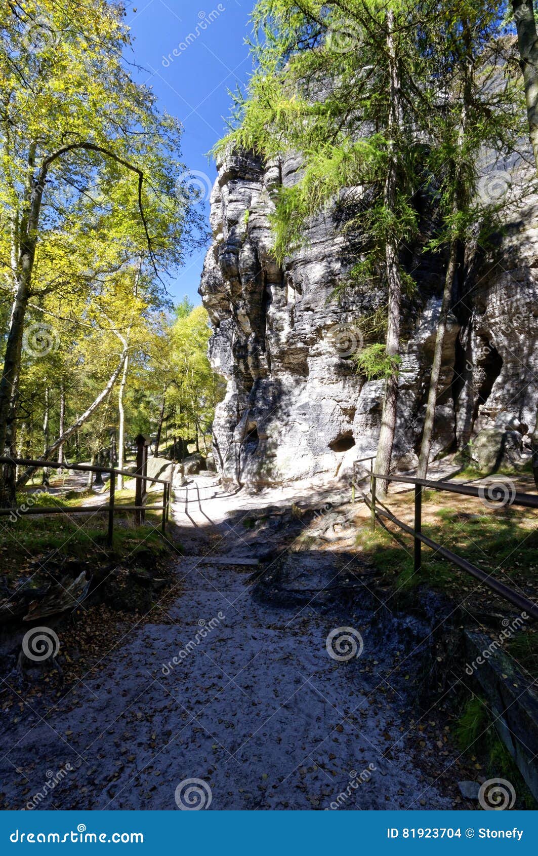A Narrow Path with Rocks Behind Stock Photo - Image of hill, surface ...