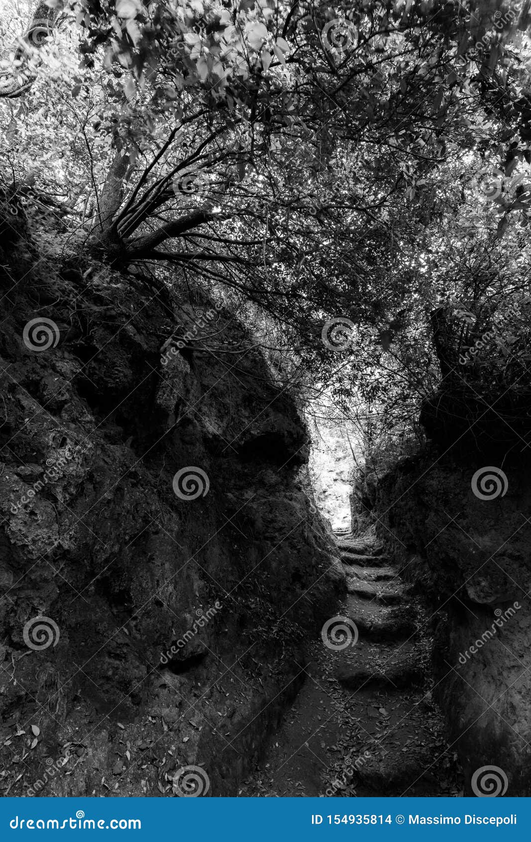 Narrow Path between Rocks and Trees in Pale Umbria, Italy Stock Photo ...