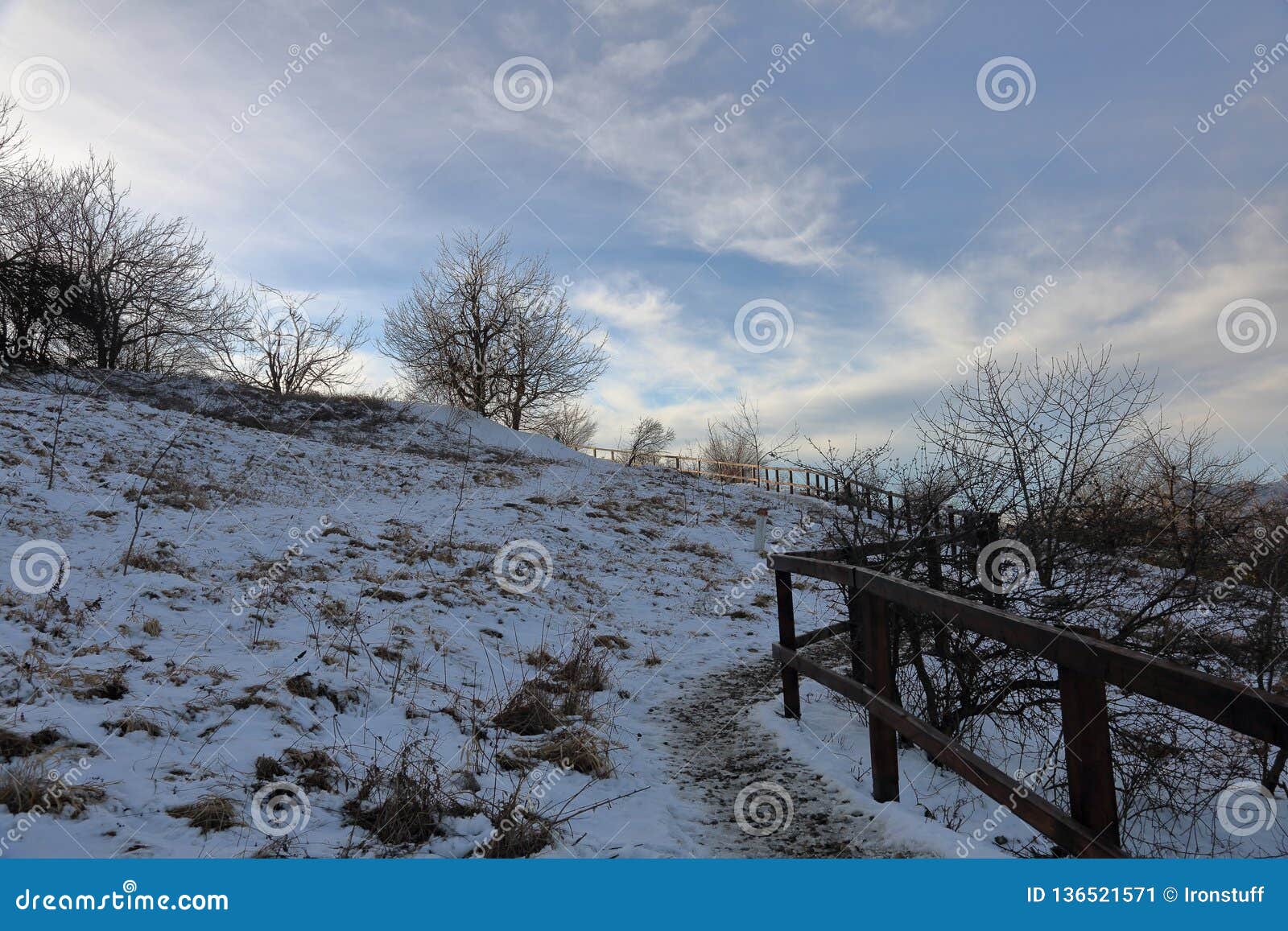 Snowy Path in the Mountains Stock Image - Image of path, scenery: 136521571