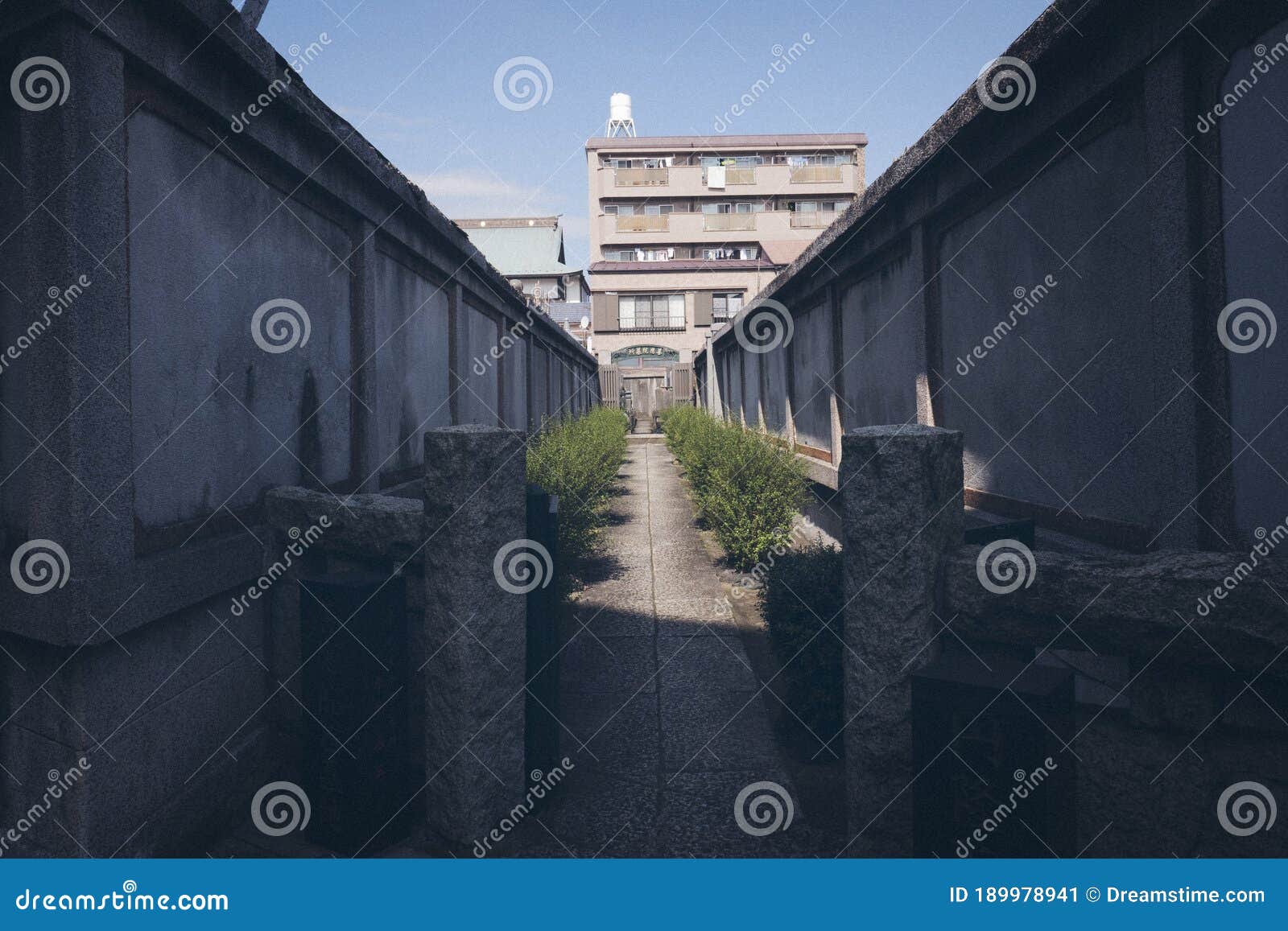 Narrow Path with Stone Gate, City of Tokyo Japan Stock Image - Image of ...