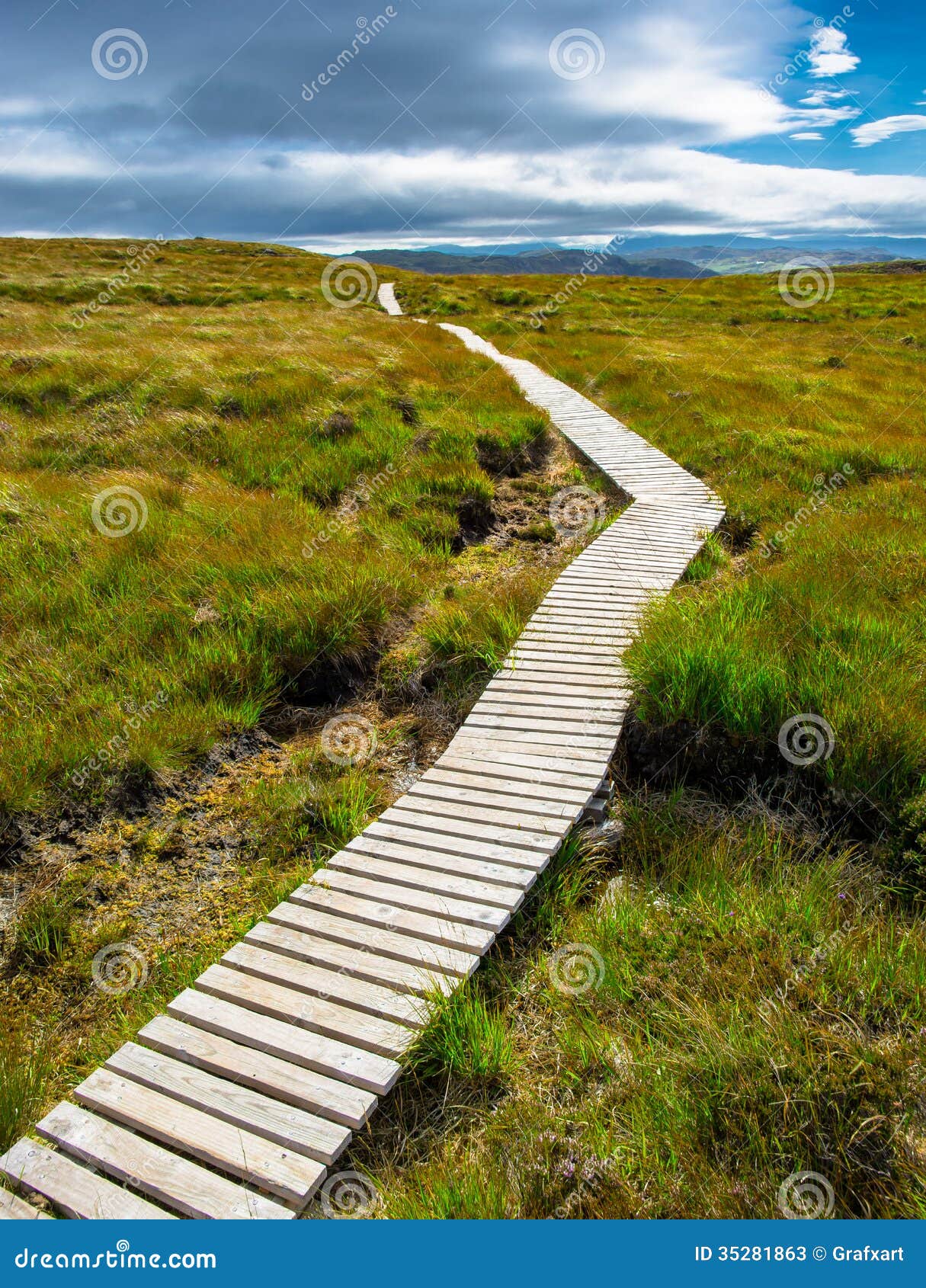 Narrow Path Up a Hill Toward the Cloudy Sky Stock Image - Image of ...