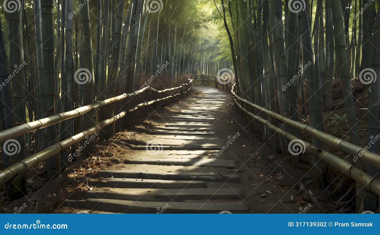 A Narrow Path Winds Its Way Through A Densely Wooded Forest, With Tall ...