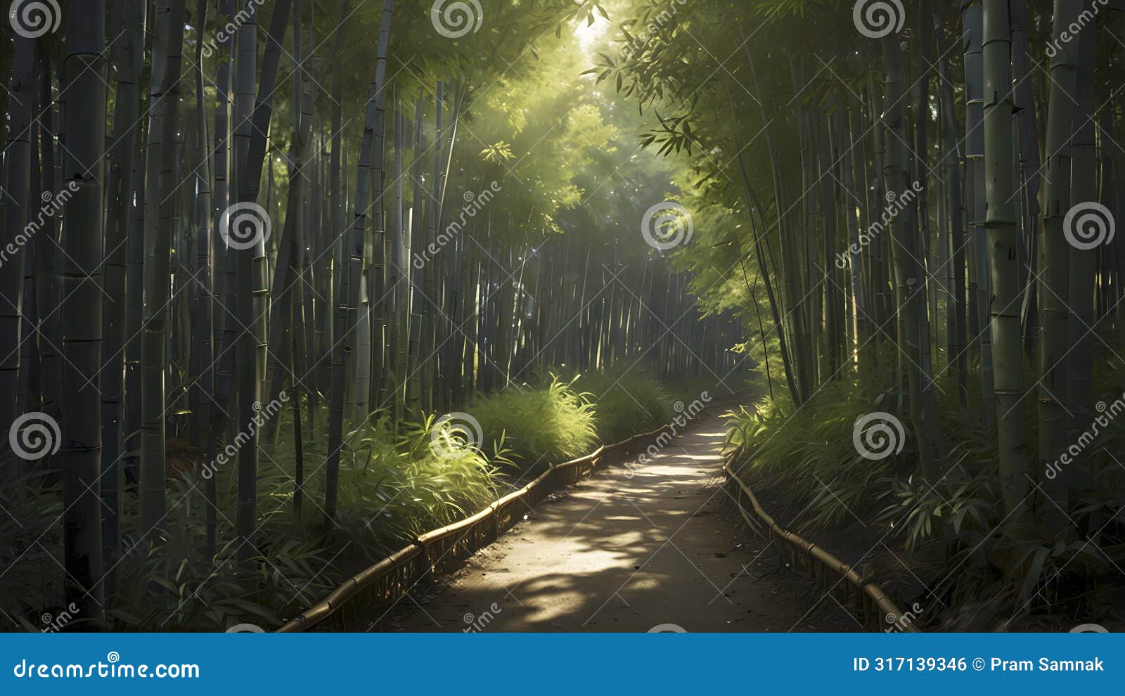 A Narrow Path Winds Its Way Through A Densely Wooded Forest, With Tall ...