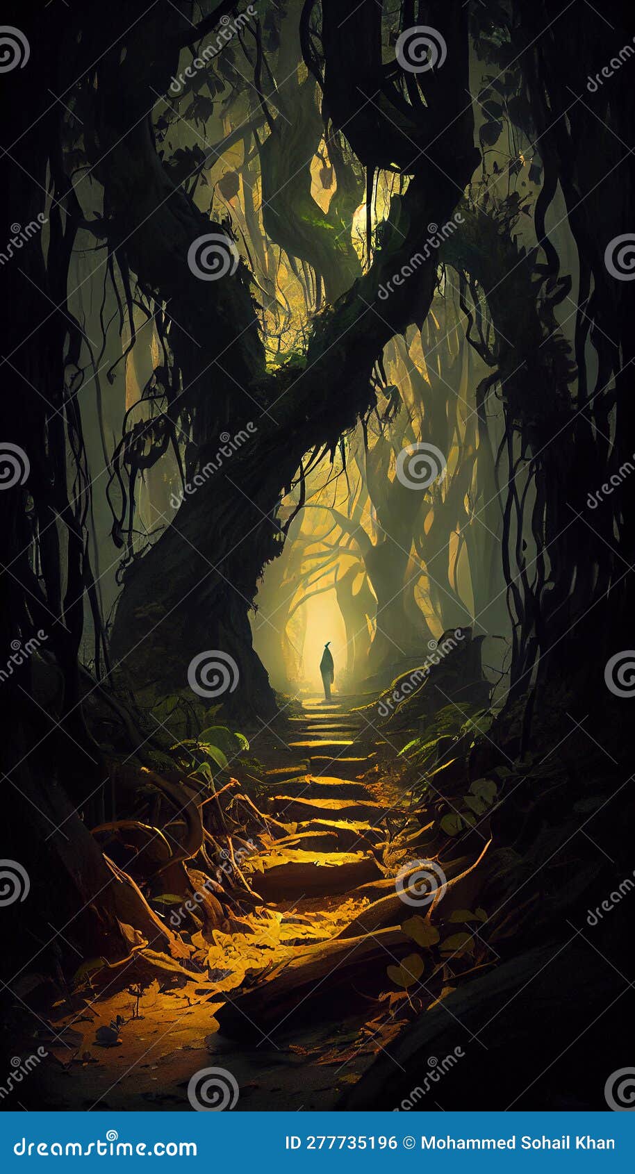 The Narrow Path Winds through the Dark Forest Twisting and Turning As ...