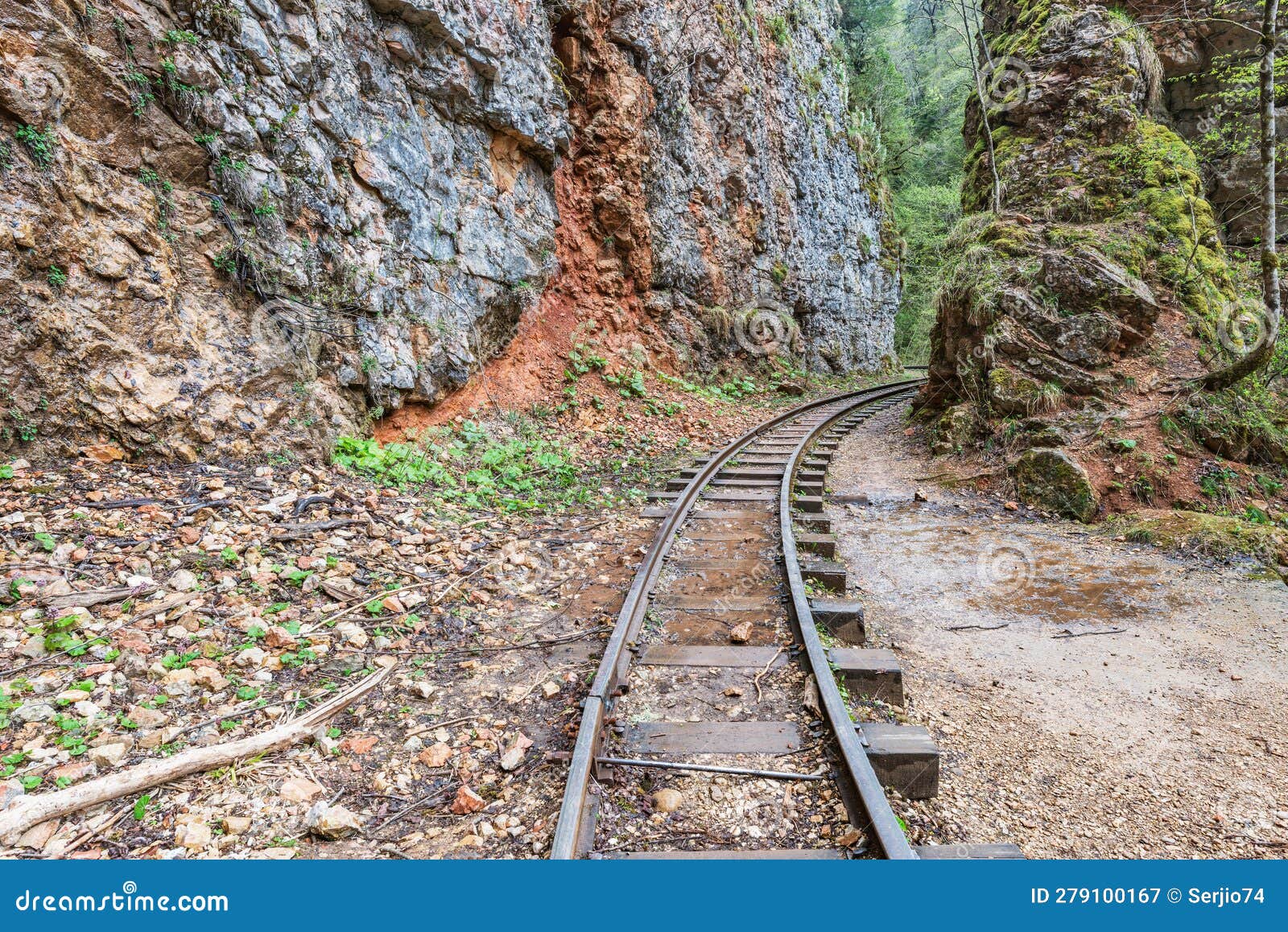 Two Narrow Railway Tracks, Rails, Divergent Paths, Place The Transfer ...