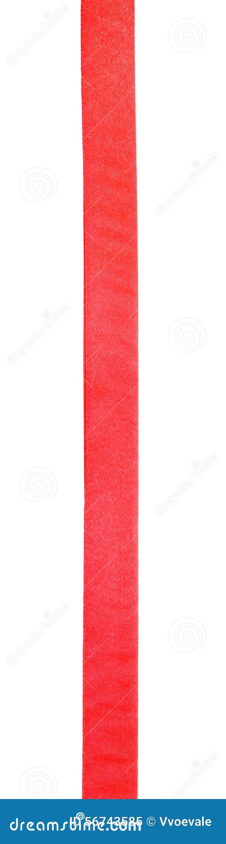 Narrow Red Satin Ribbon Isolated On White Stock Image - Image of riband ...