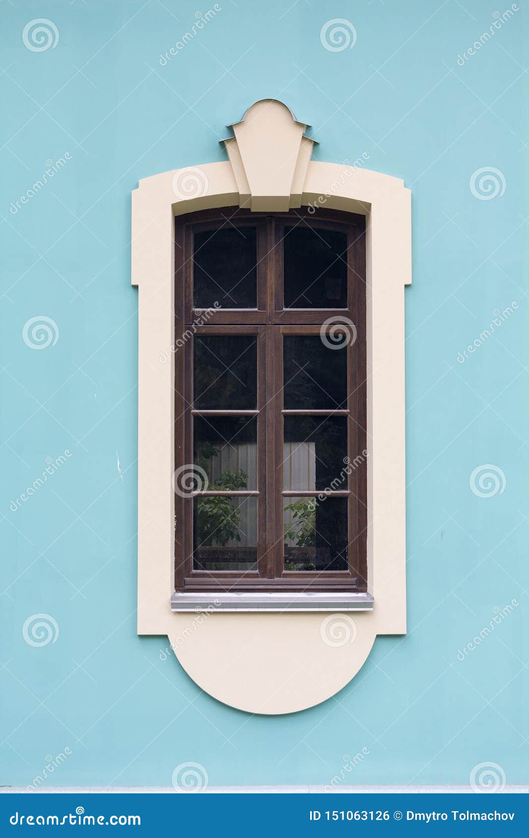 Narrow Retro Window in Classic Style Stock Photo - Image of frame ...
