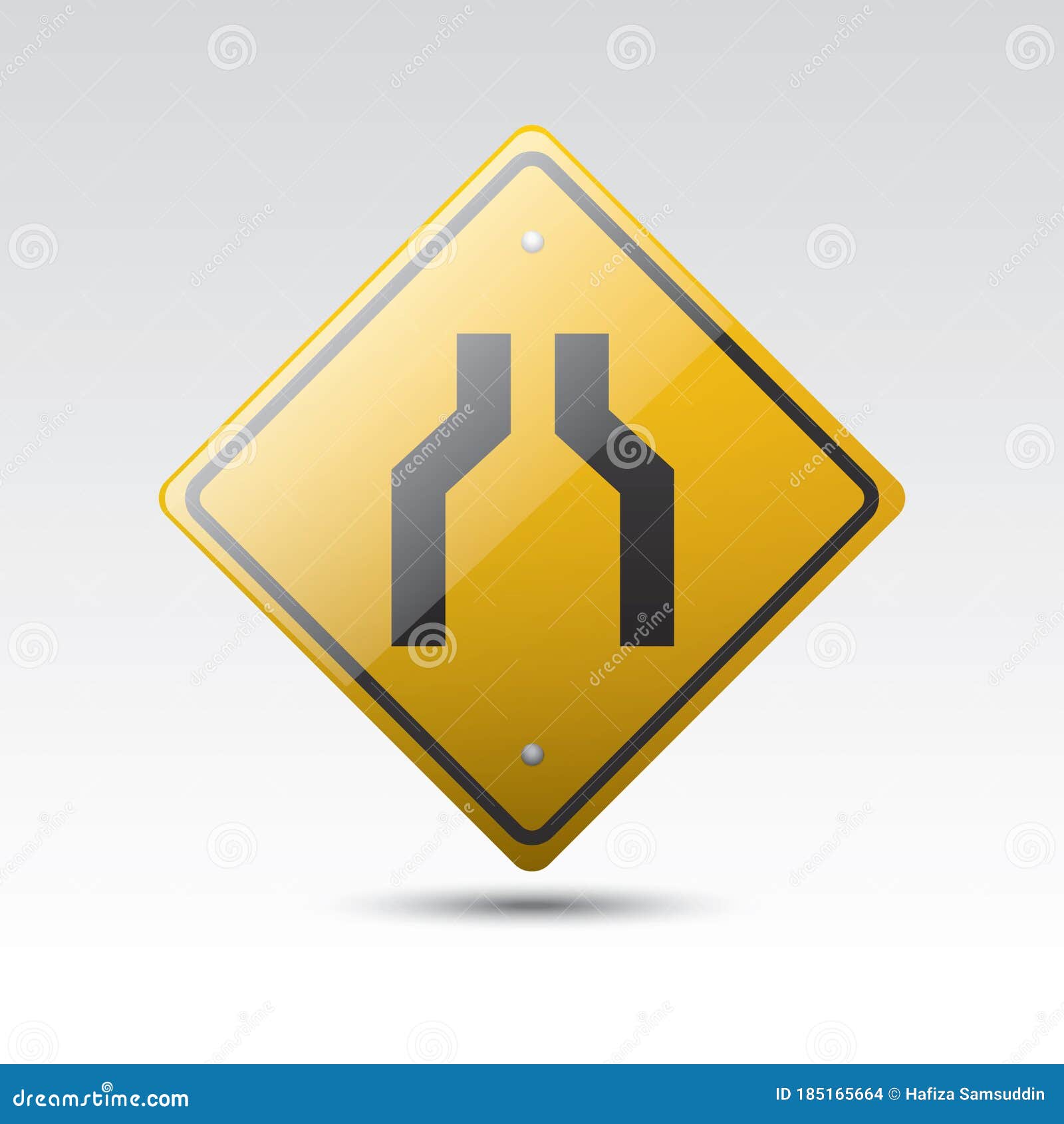 Narrow Road Ahead Sign. Vector Illustration Decorative Design Stock ...