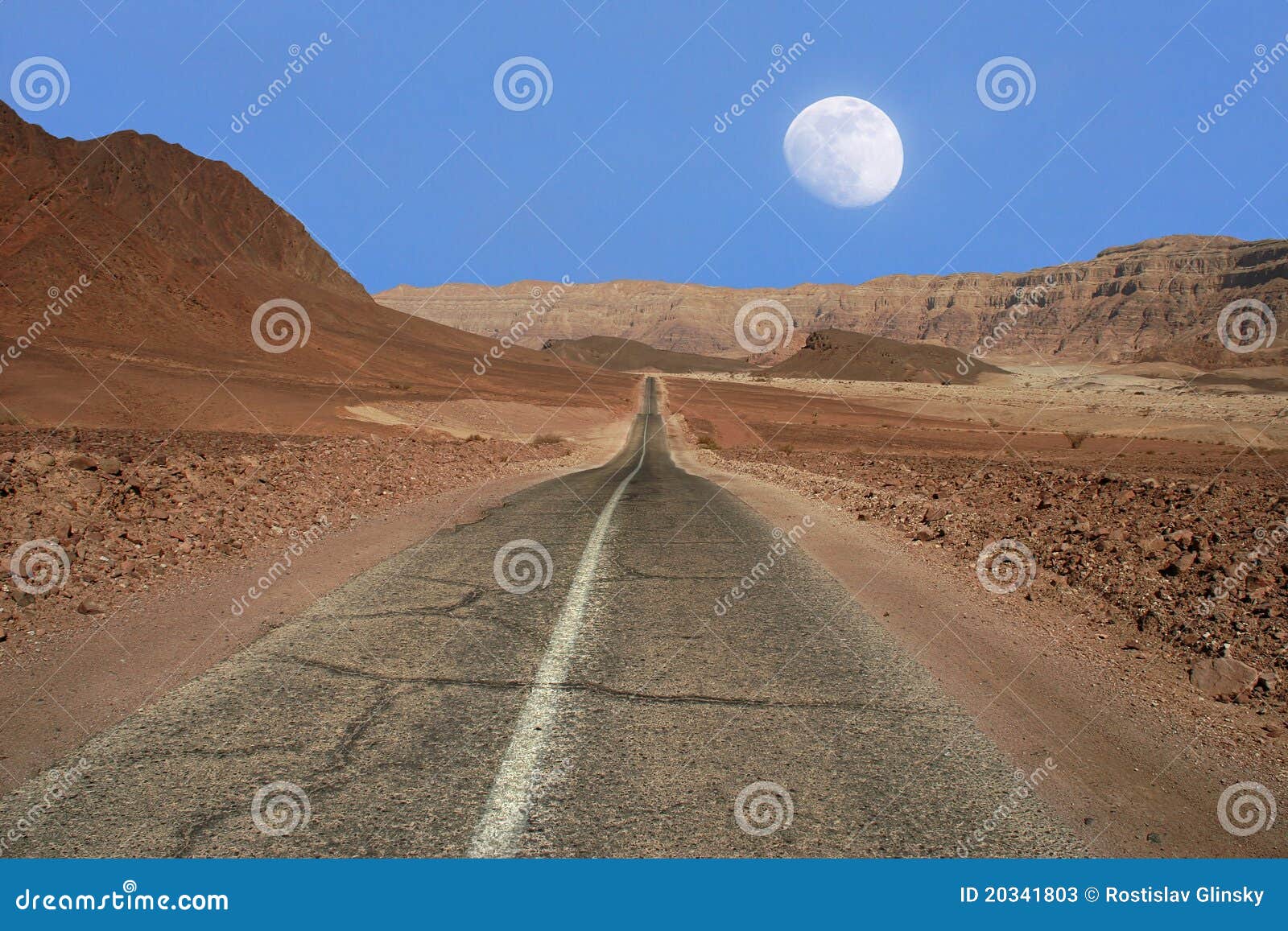 Narrow Road through the Desert in Israel. Stock Image - Image of arava ...