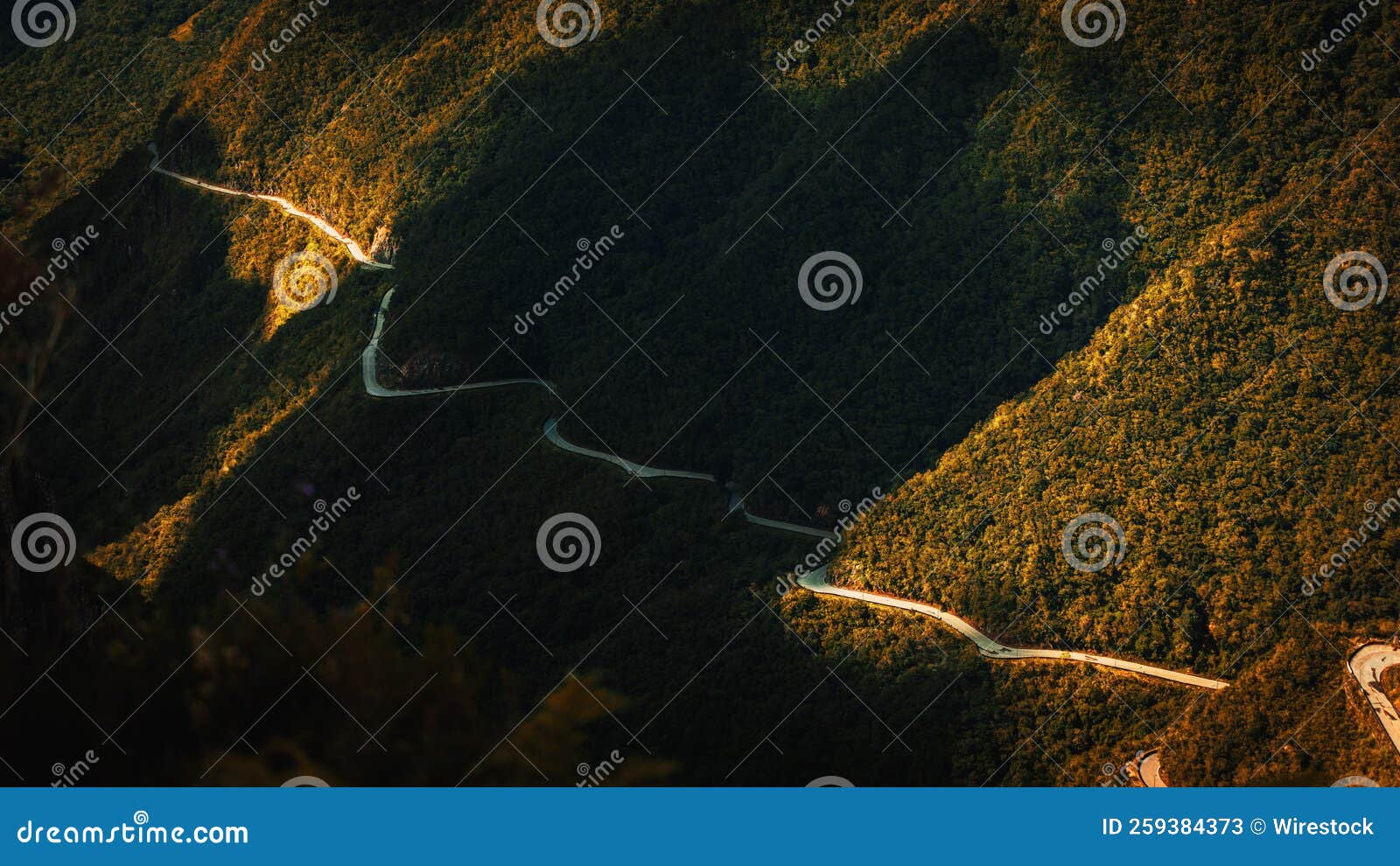 Narrow Road Going Along the Slope of Mountain Range Stock Image - Image ...