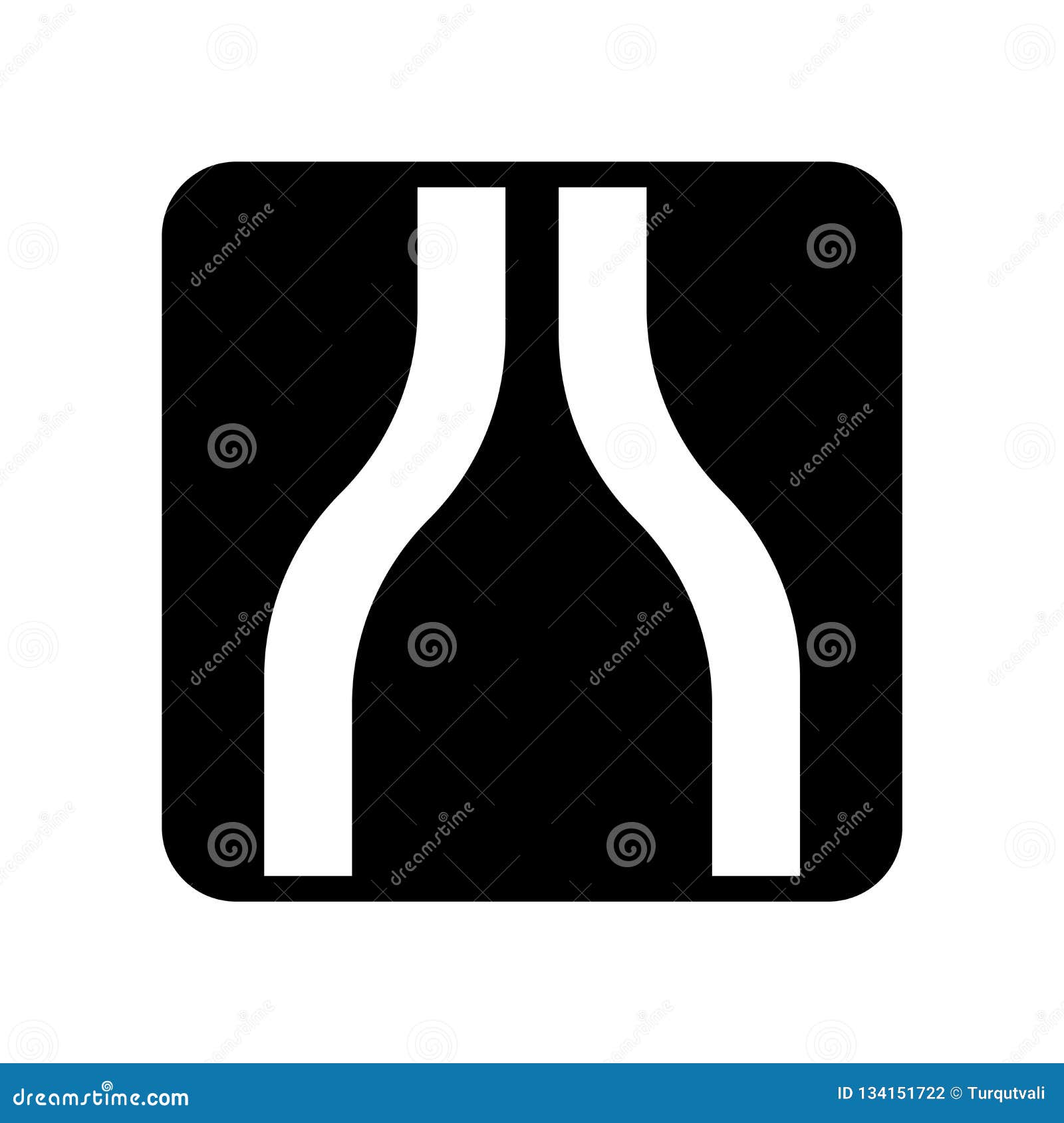 Narrow Road Icon Vector Isolated On White Background, Narrow Road Sign ...