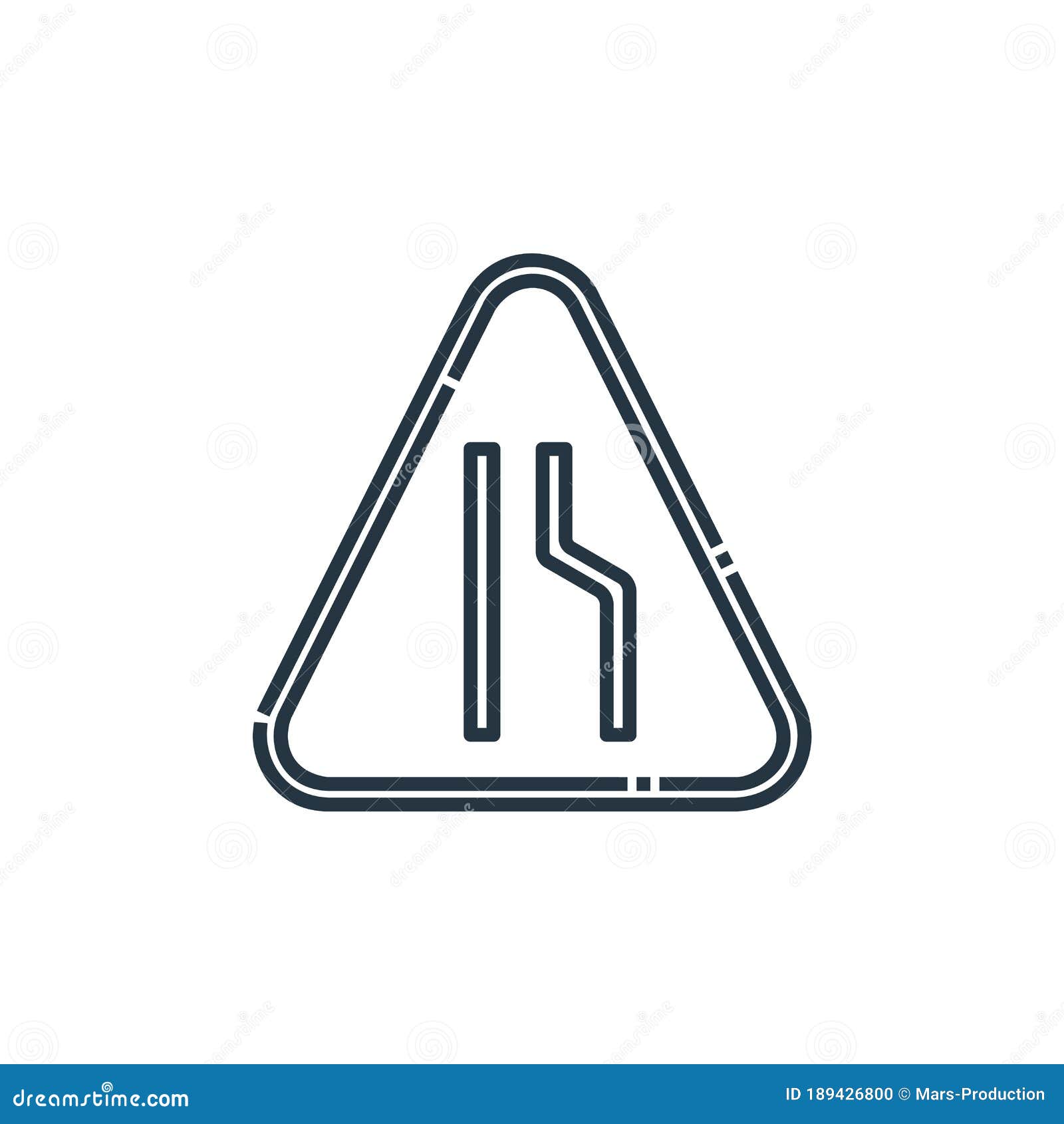 Narrow Road Vector Icon Isolated on White Background. Outline, Thin ...