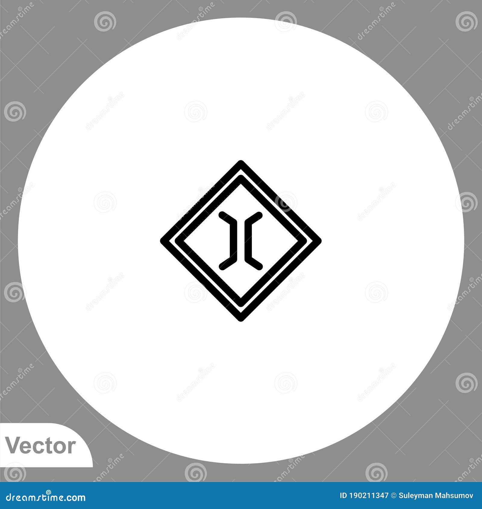 Narrow Road Vector Icon Sign Symbol Stock Vector - Illustration of ...