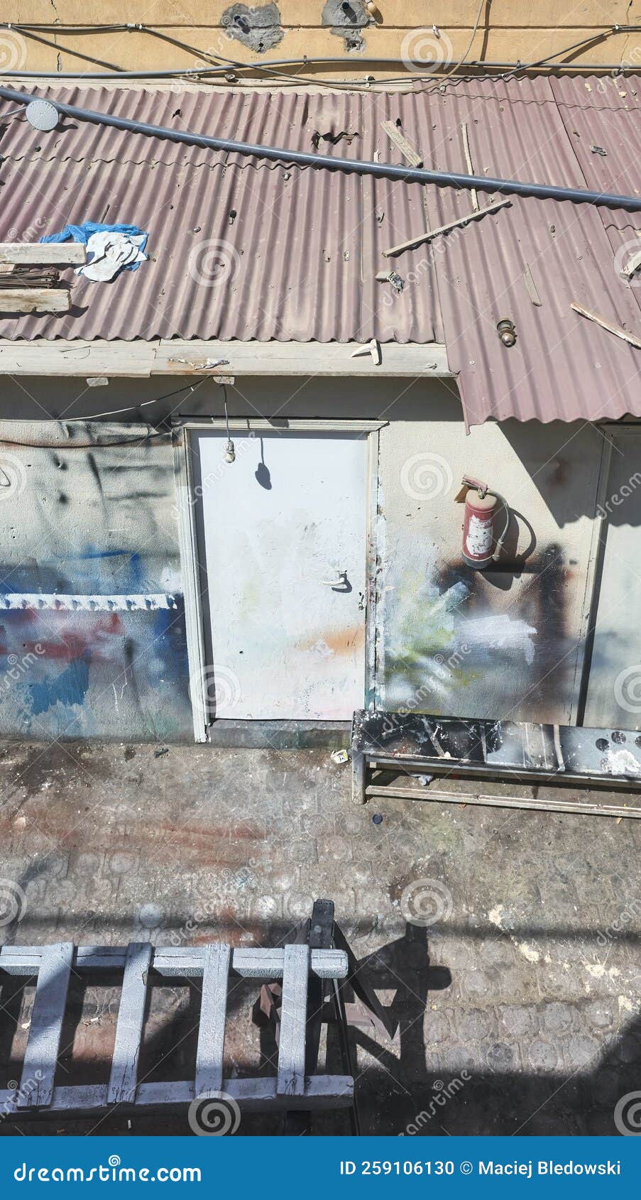 Narrow Run-down Back Alley Seen from Above Stock Photo - Image of ...