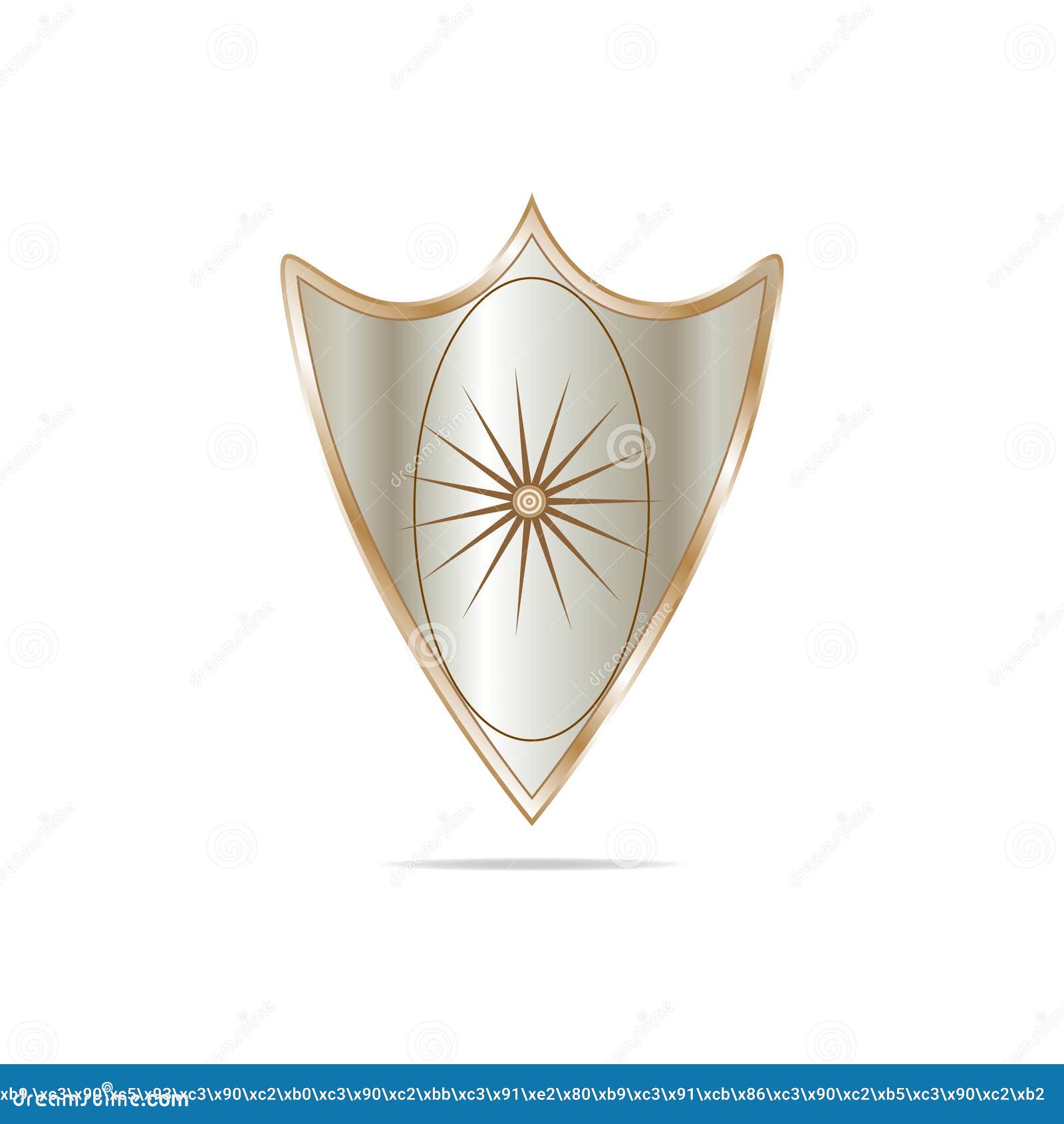 Narrow Sand Shield with an Abstract Emblem Stock Illustration ...