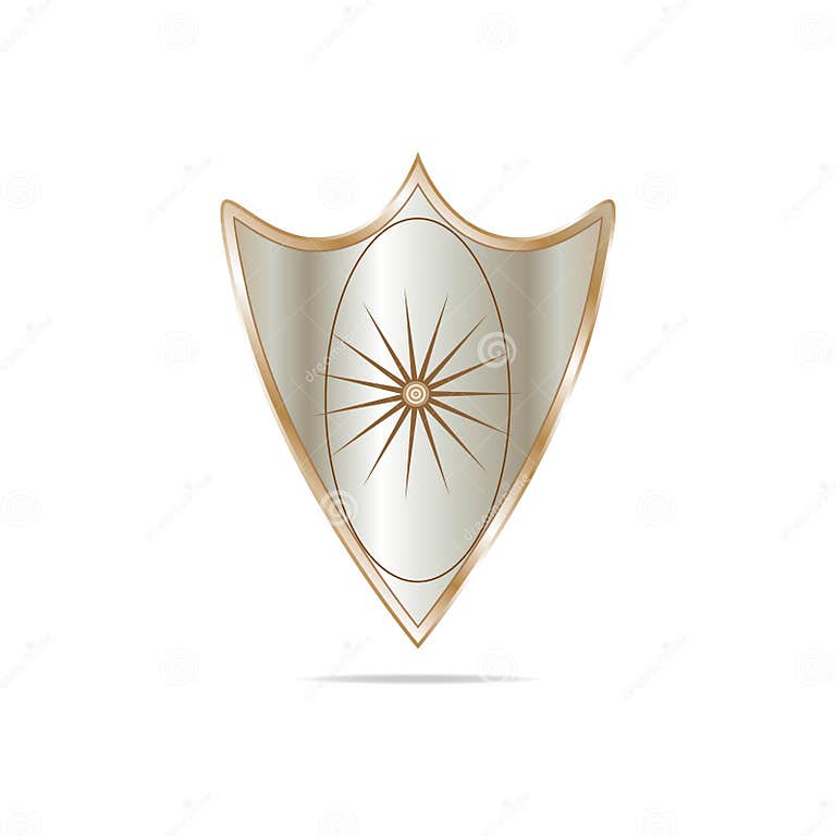 Narrow Sand Shield with an Abstract Emblem Stock Illustration ...