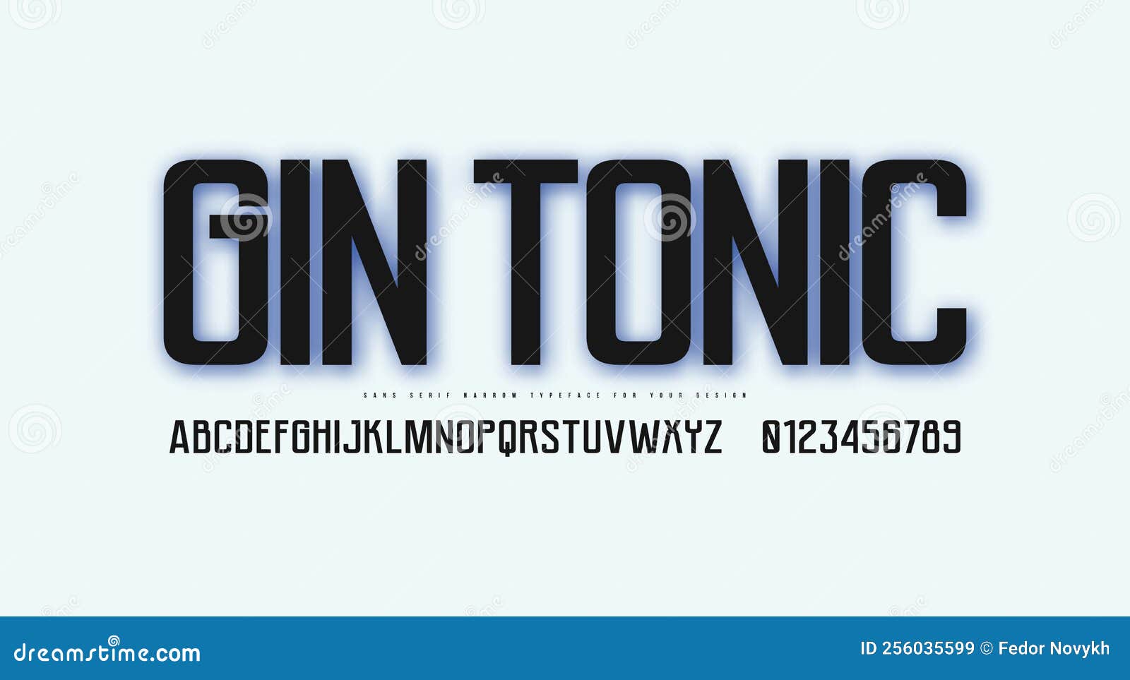 Narrow sans serif font stock vector. Illustration of special - 256035599