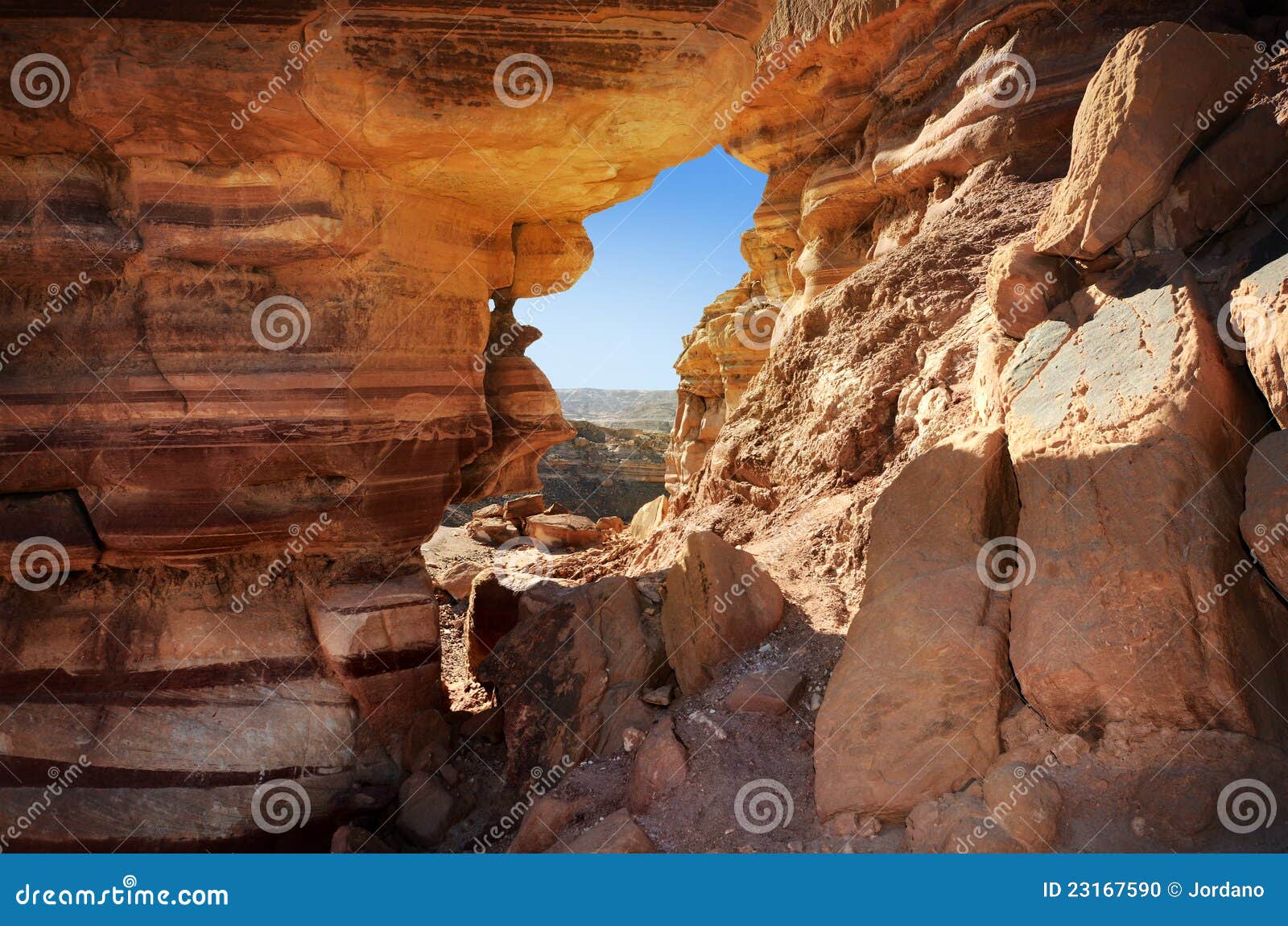 Narrow Slot between Two Rocks Stock Photo - Image of outdoor, israel ...
