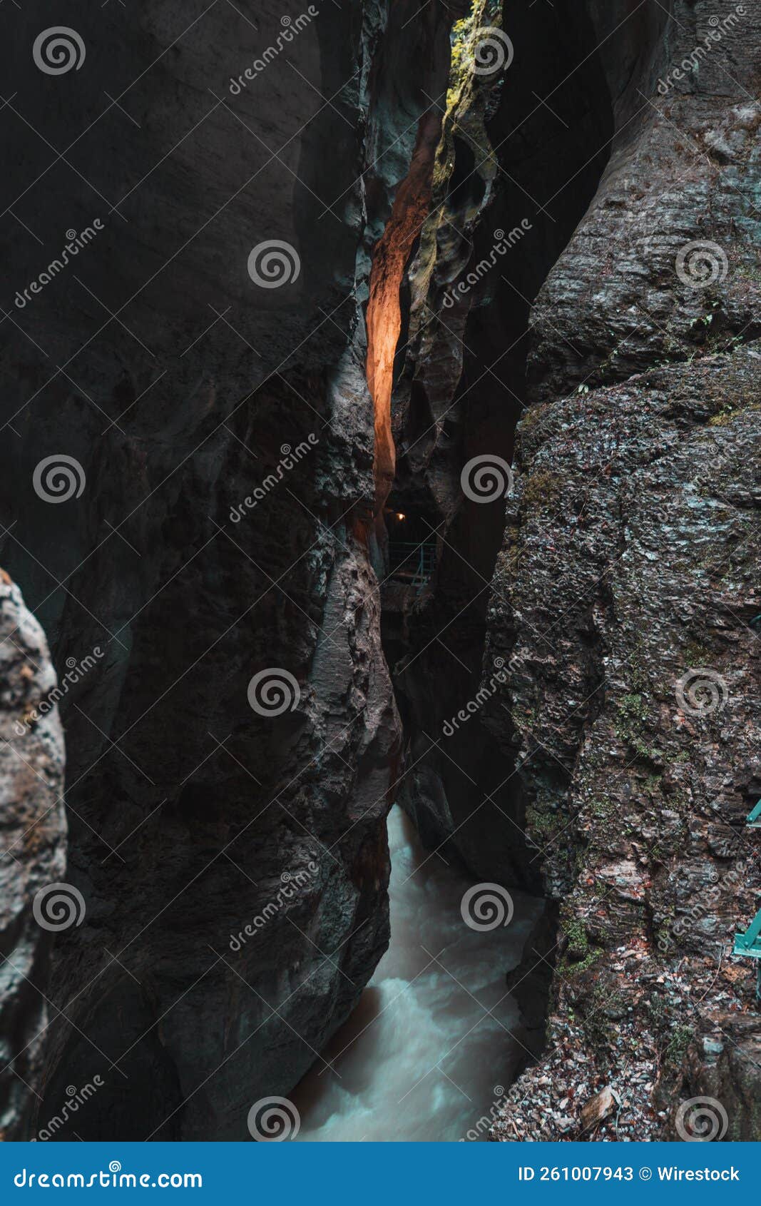 Narrow Space between Cliffs with Flowing River in the Bottom Stock ...