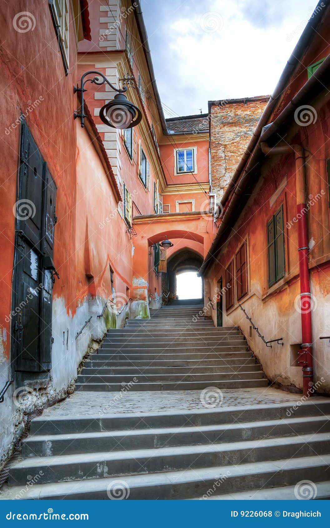 Narrow steps in sibiu stock photo. Image of narrow, europe - 9226068