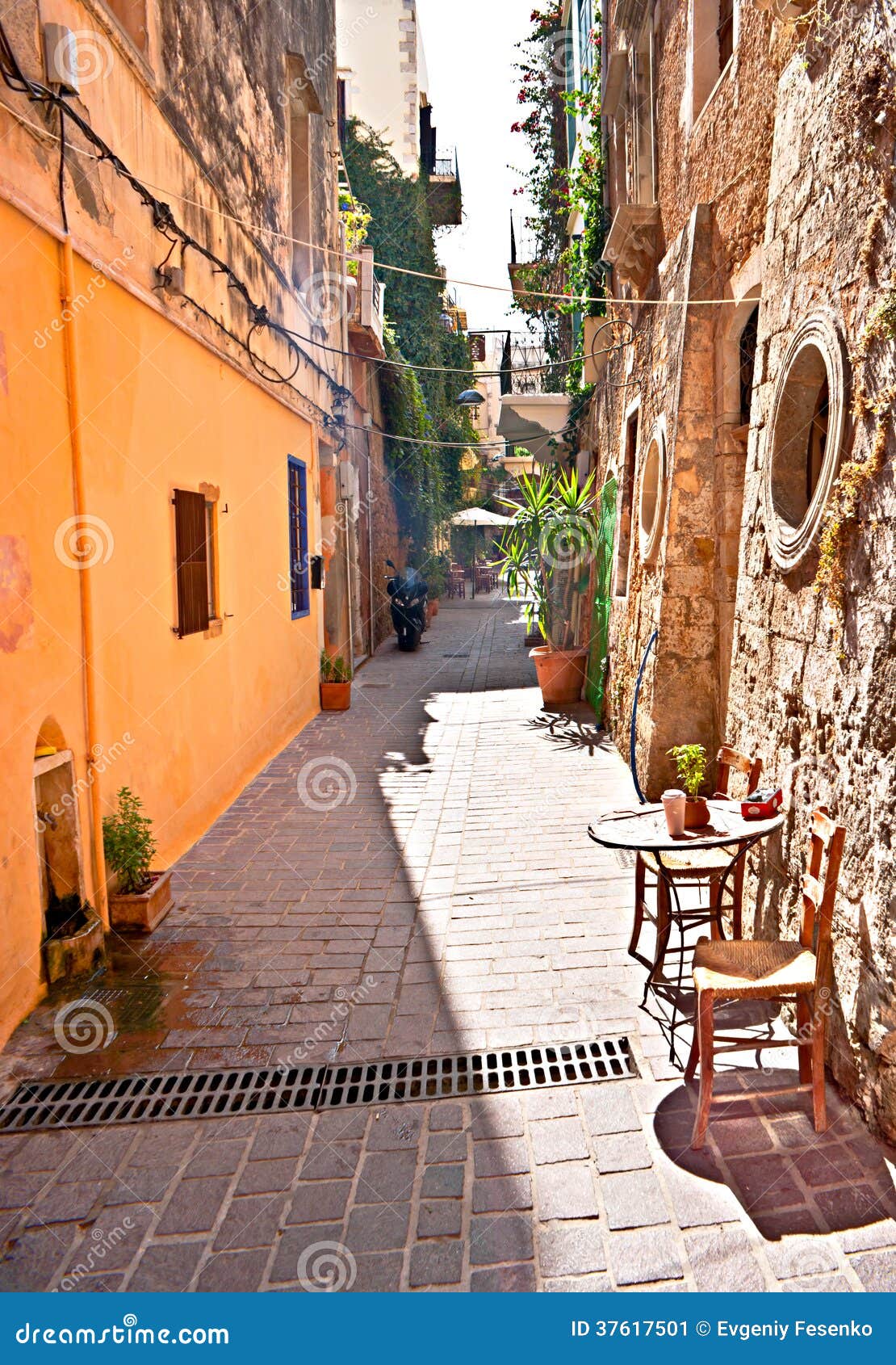The narrow street editorial photo. Image of island, europe - 37617501