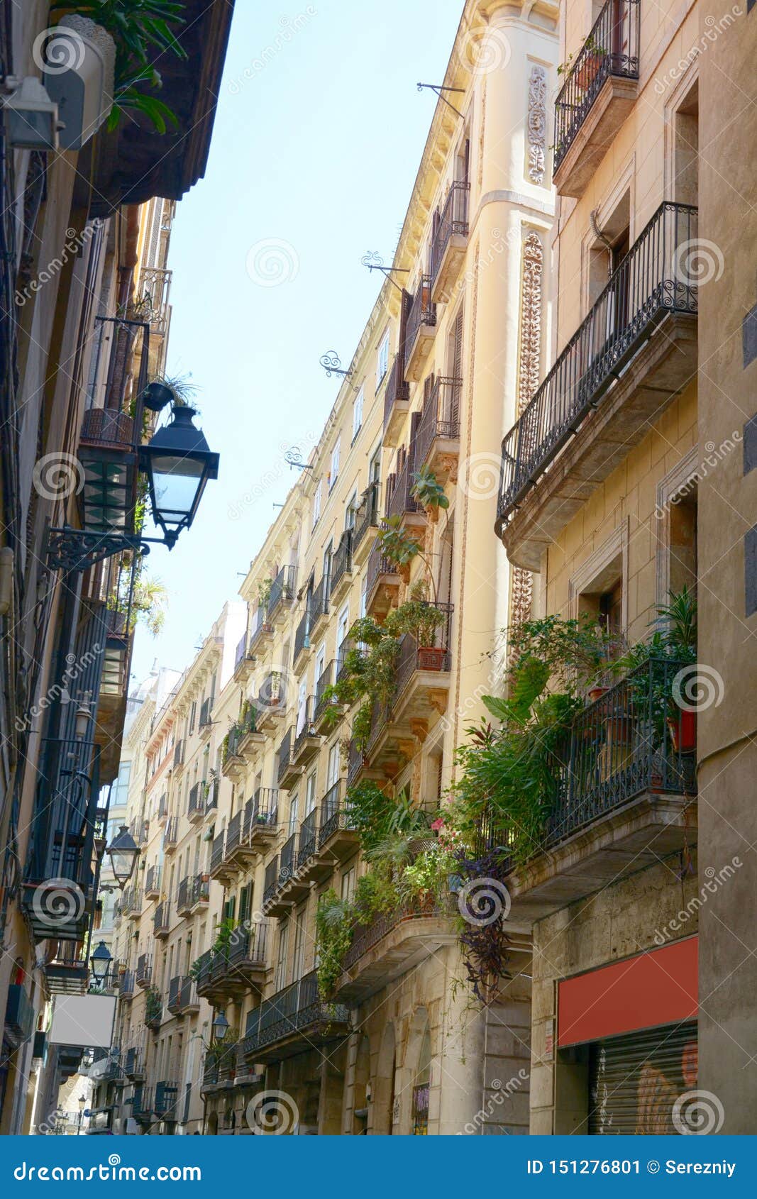 Narrow street in old city stock image. Image of built - 151276801