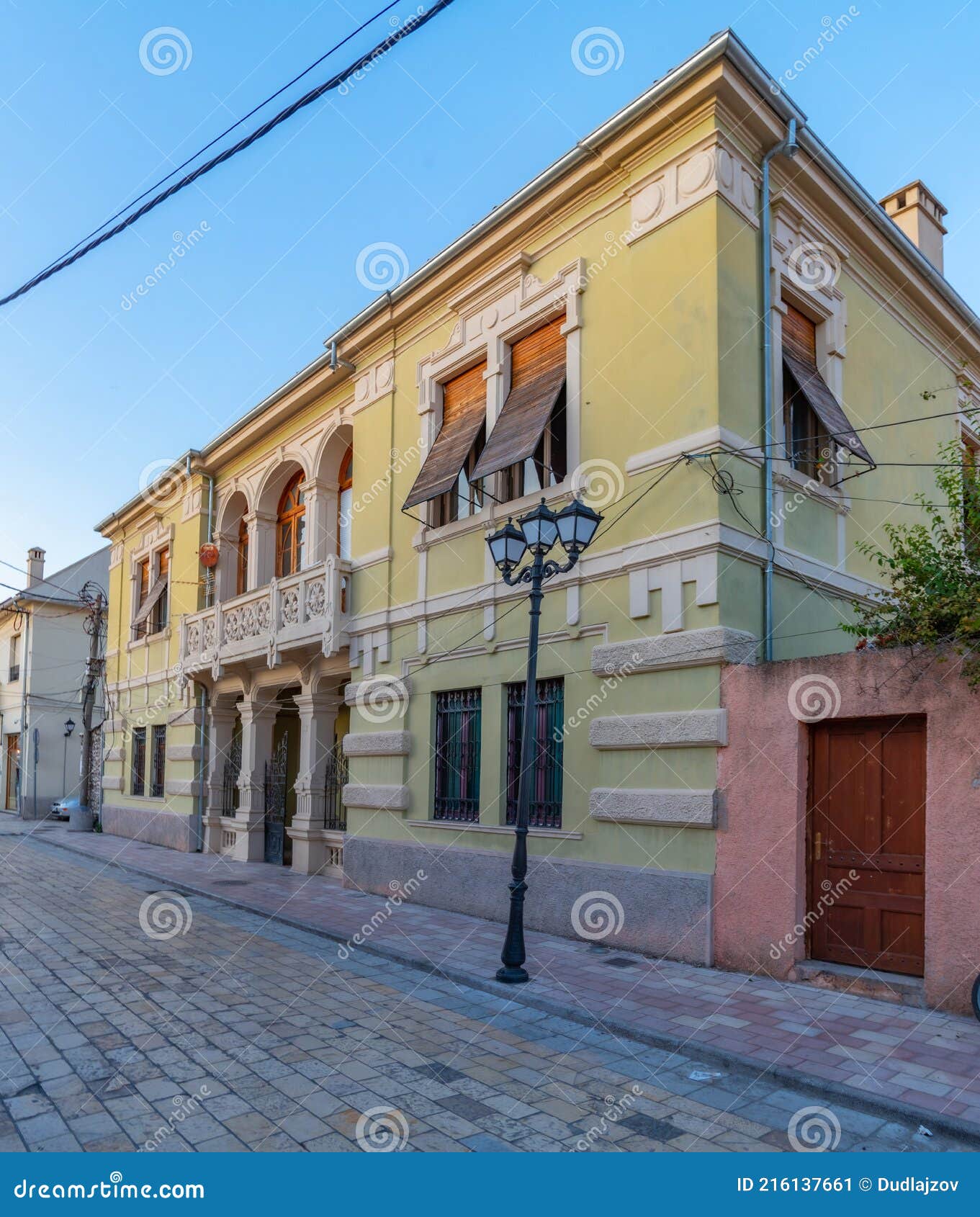 Narrow Street of the Old Town of Shkoder during Sunset, Albania Stock ...