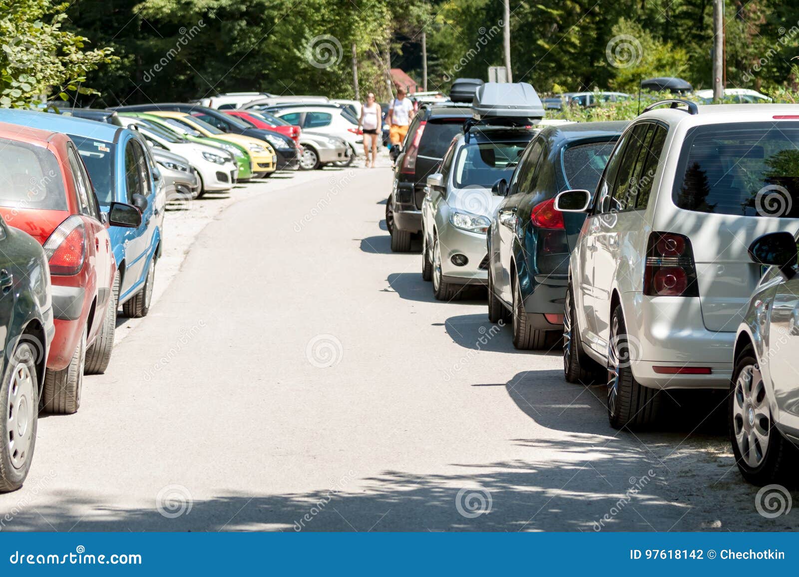Narrow Street Problems with Parking Traffic Jam Stock Photo - Image of ...