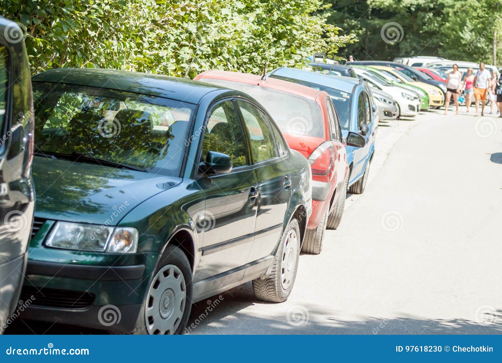 Narrow Street Problems with Parking Traffic Jam Stock Photo - Image of ...