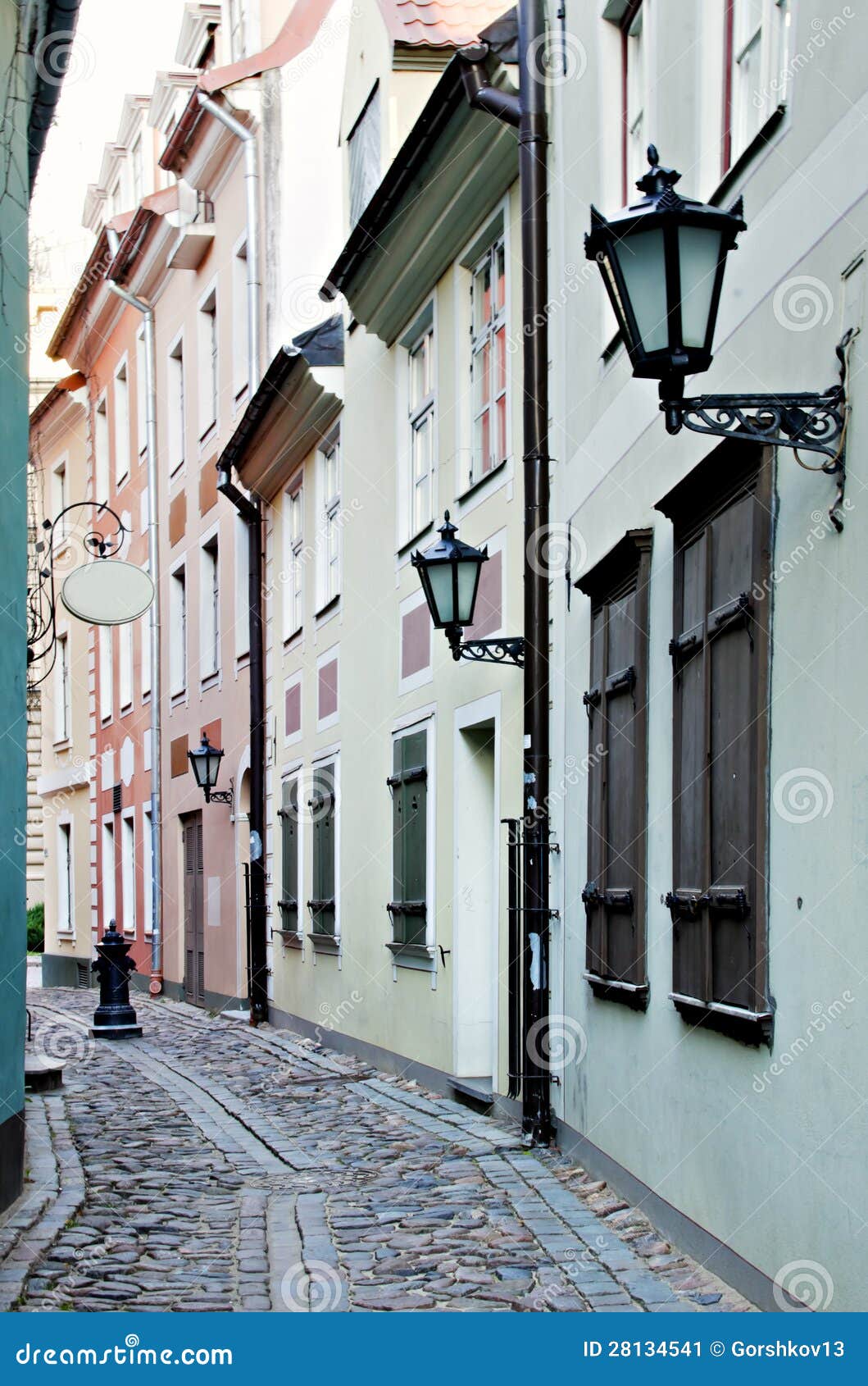 Narrow Street in Riga, Latvia Stock Image - Image of history, medieval ...