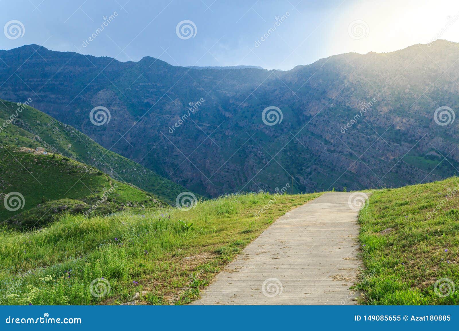 Narrow Walking Path in the Mountains Leading into the Clouds Stock ...